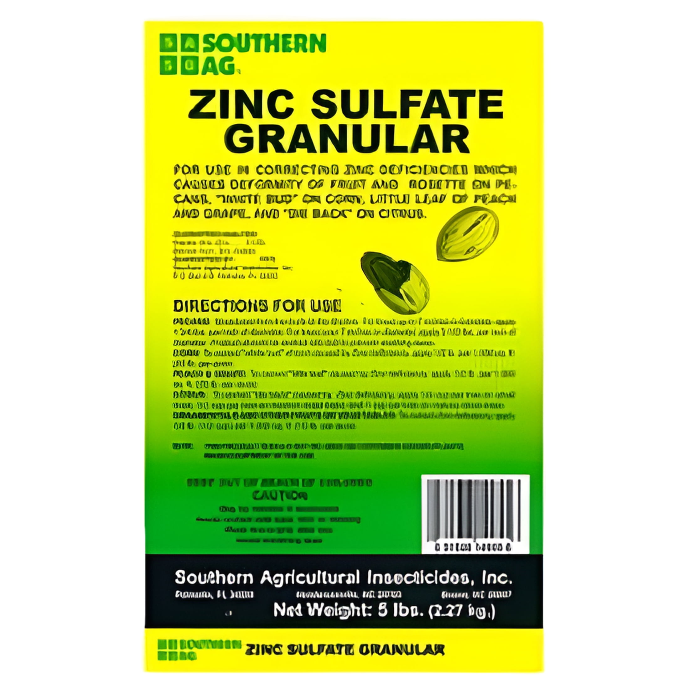 Southern Ag Zinc Sulfate Granular, 5lb, Corrects Zinc Deficiency in ...