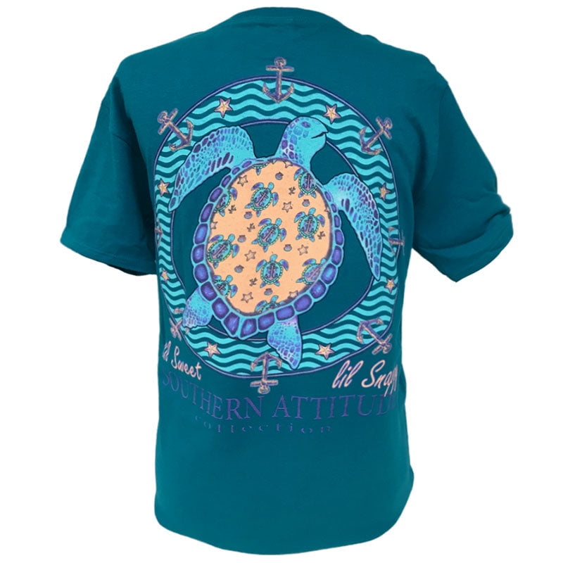 Southern Attitude Preppy Lil Snappy Turtle T-Shirt - Walmart.com