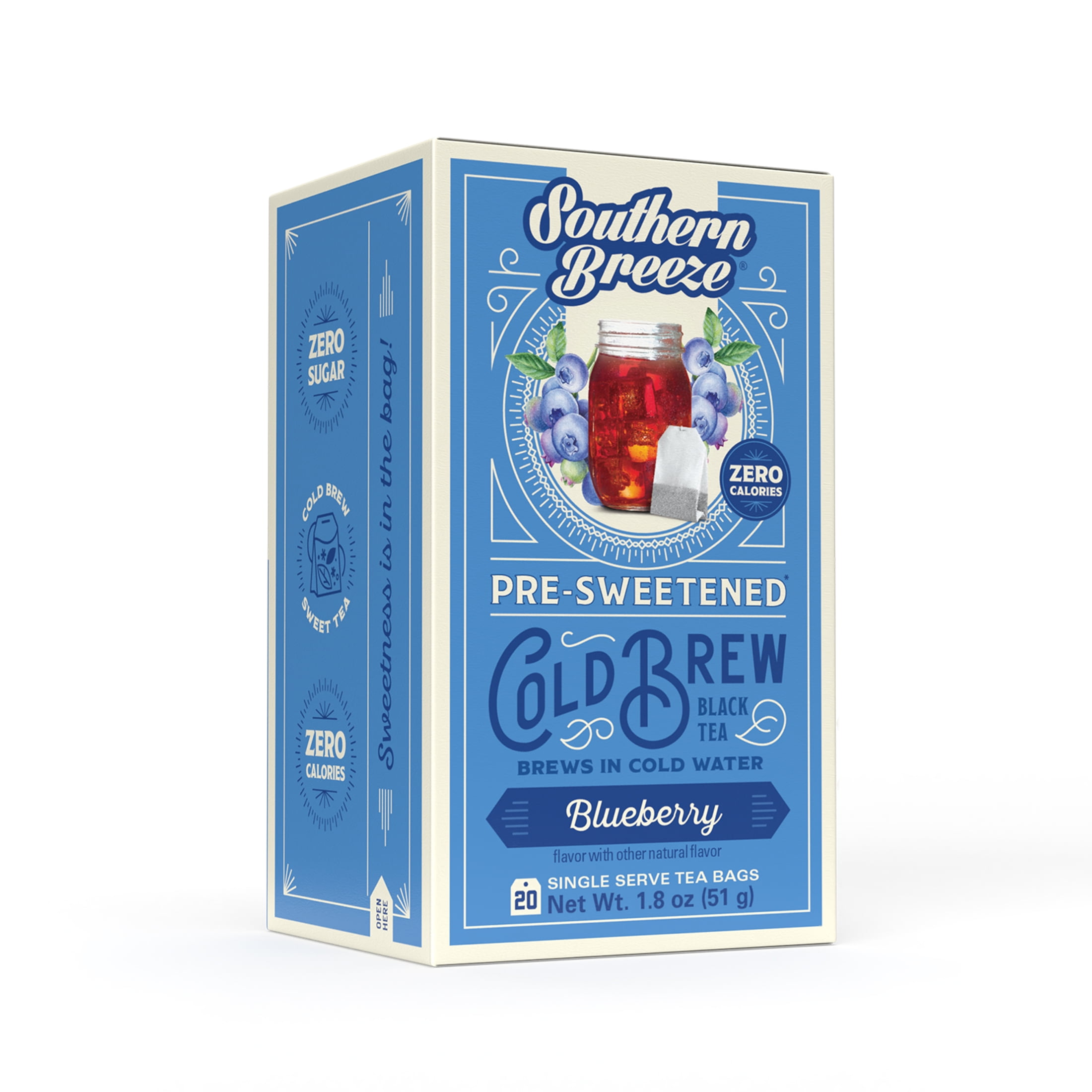 Southern Breeze Blueberry Sweet Tea, Cold Brew, 20 Tea Bags - Walmart.com