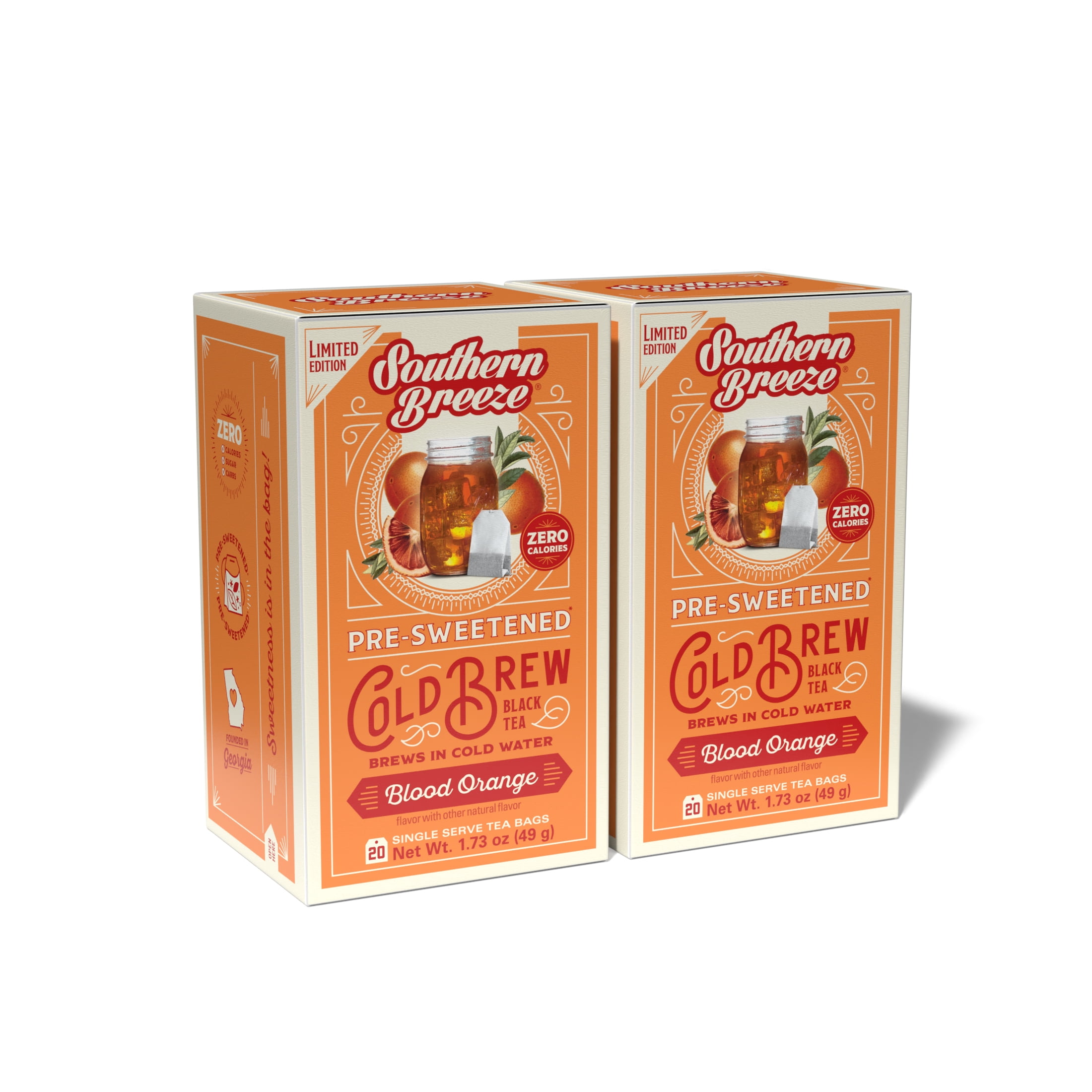 Southern Breeze Cold Brew Sweet Tea Blood Orange Iced Tea with Black ...