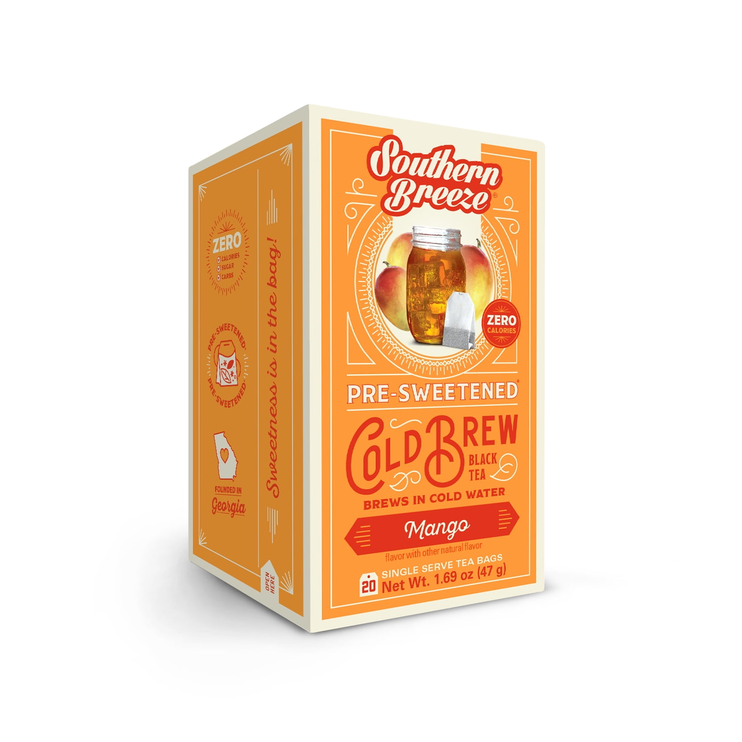 Southern Breeze Cold Brew Sweet Tea Mango, 20 Tea Bags - Walmart.com