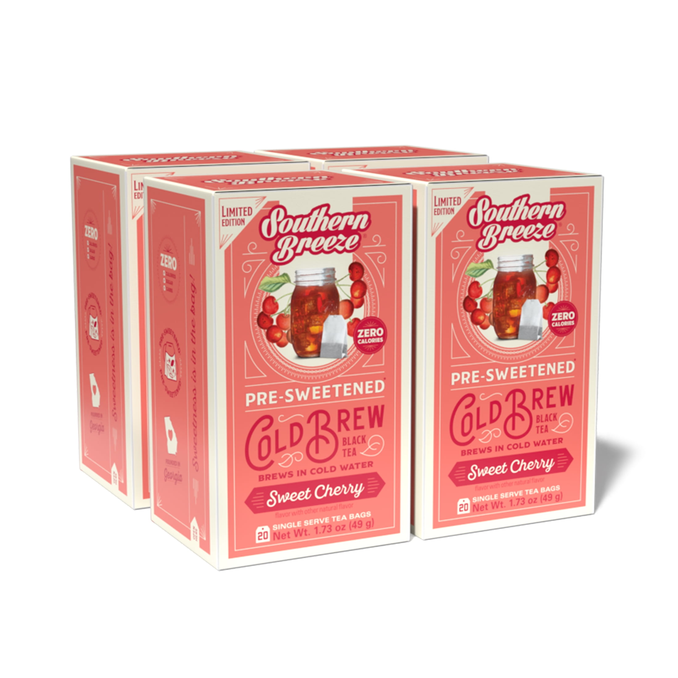 Southern Breeze Cold Brew Sweet Tea Sweet Cherry Iced Tea with Black ...