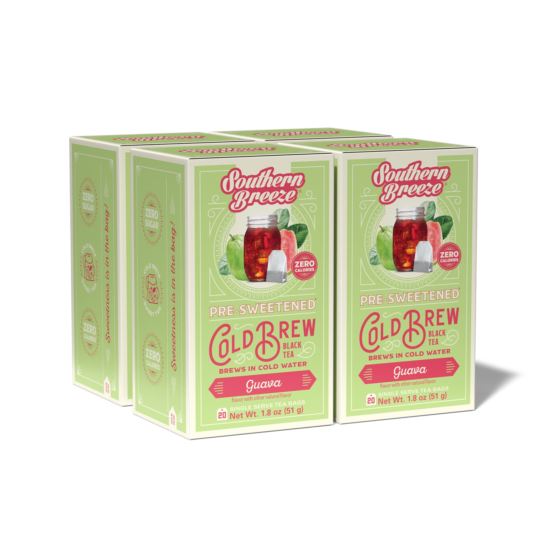 Southern Breeze Guava Cold Brew Sweet Tea 20 count Pack of 4 - Walmart.com