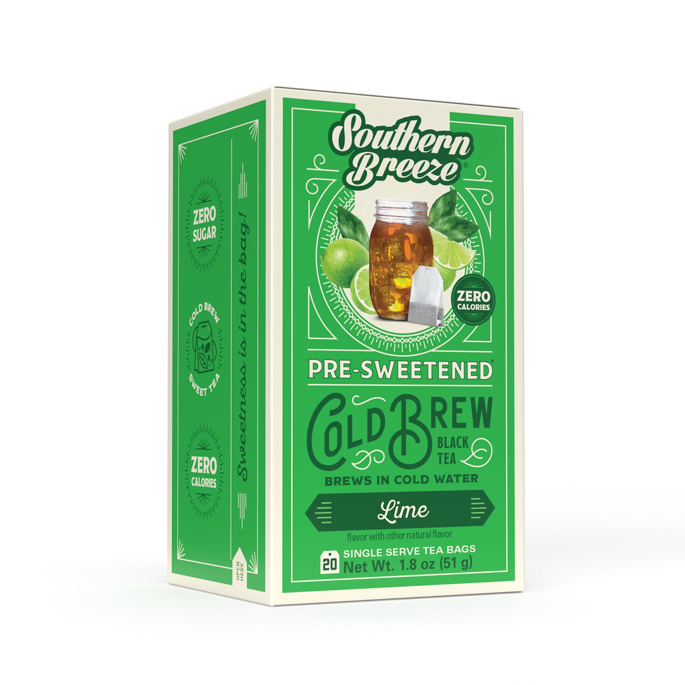 Southern Breeze Lime Cold Brew Sweet Tea Lime Iced Tea with Black Tea ...