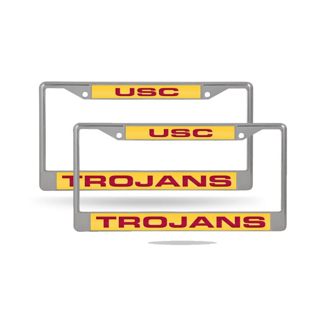 Southern Cal USC Trojans Chrome Metal Laser Cut License Plate Frame ...