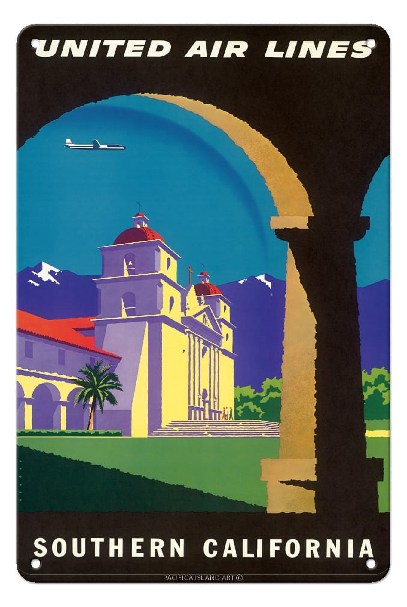 Southern California - Spanish Mission - United Air Lines - Vintage ...