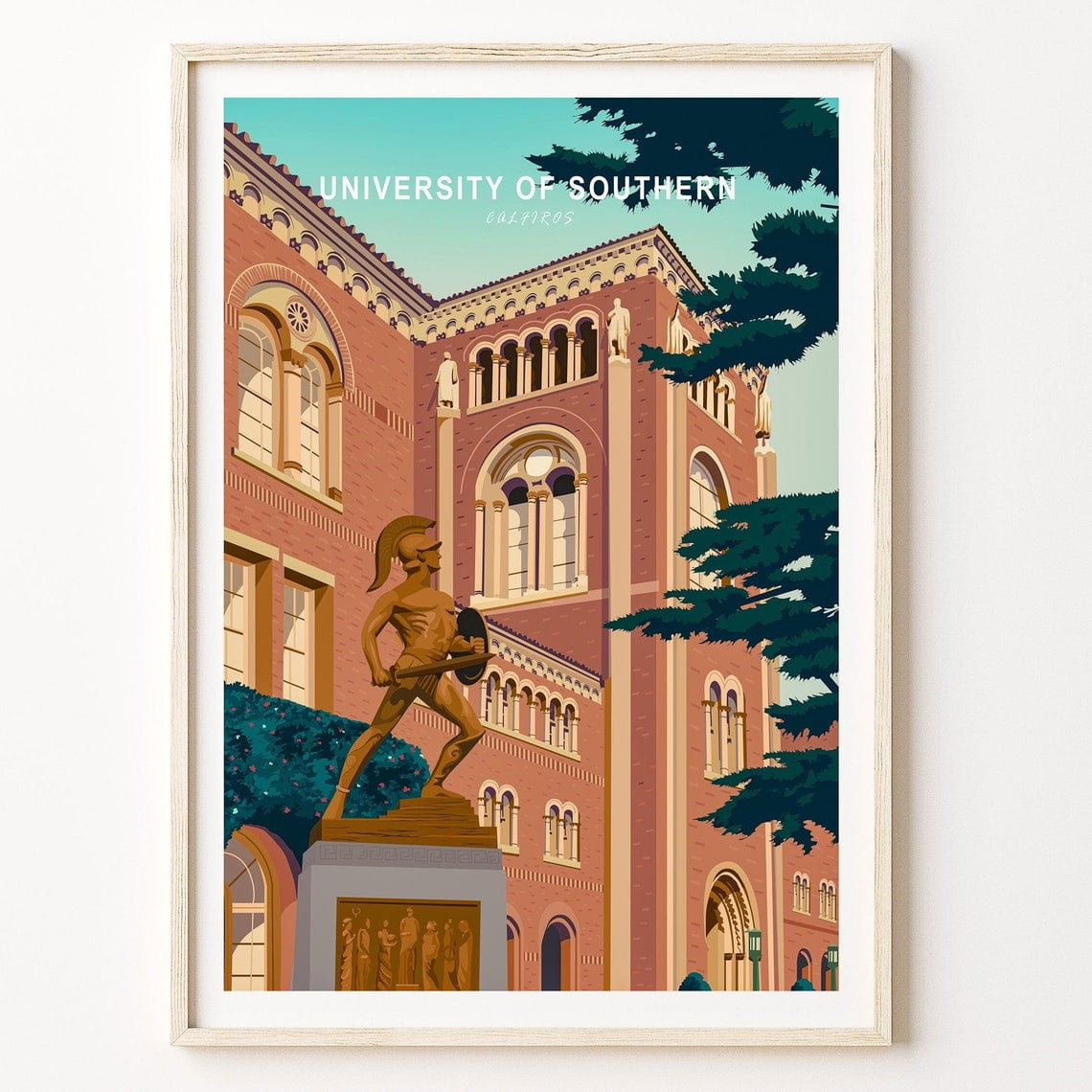 Southern California University Poster, Usc School Print, Usc Los ...