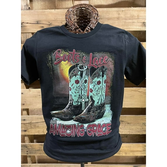 Southern Chics Apparel Boots Lace Amazing Grace Christian Canvas Bright ...