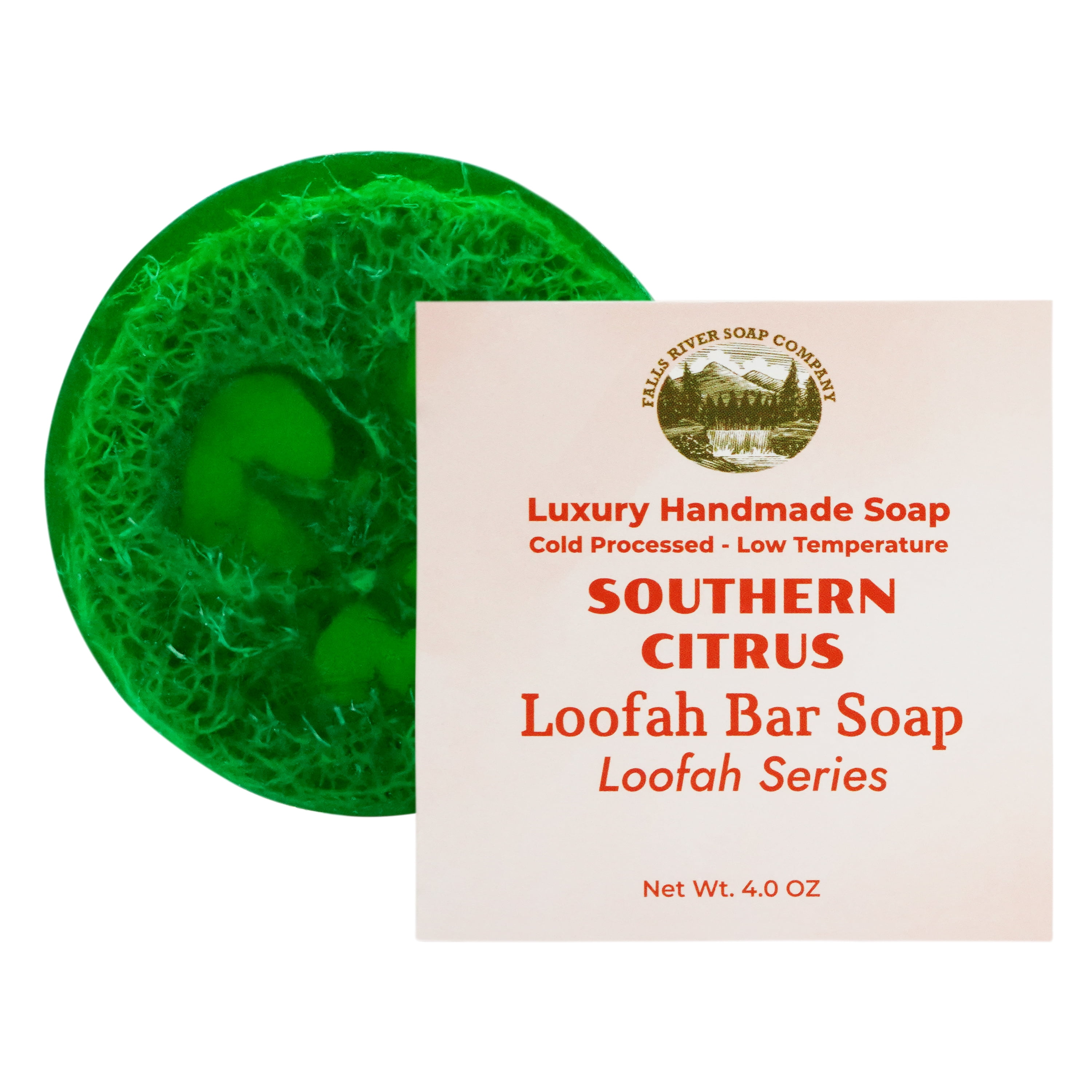 Southern Citrus 4 Oz Natural Luffa Soap Bar - Exfoliating Soap with ...