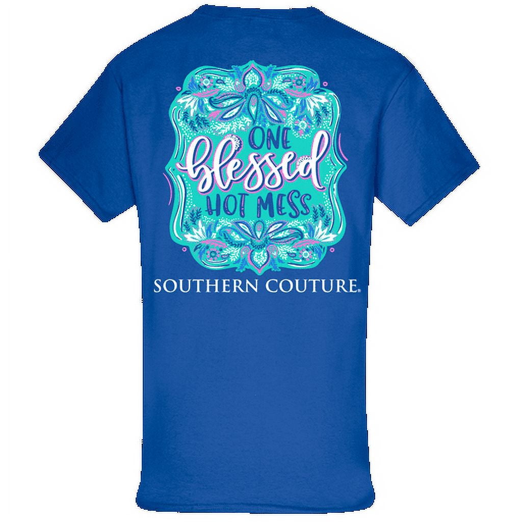 Southern Couture Classic Blessed Hot Mess T-Shirt - Walmart.com