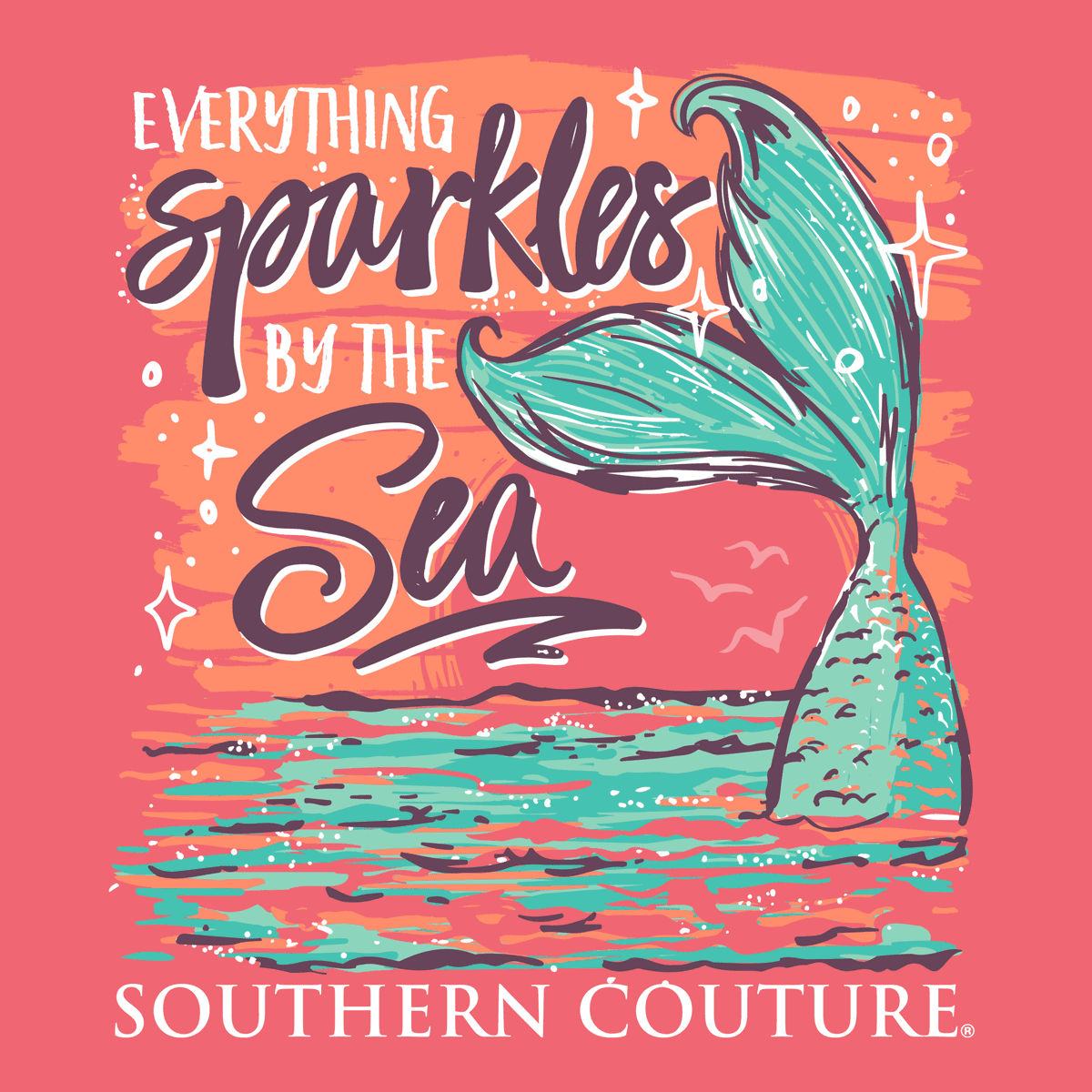 Southern Couture Classic Everything Sparkles Mermaid T-Shirt - Walmart.com