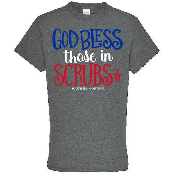 Southern Couture Soft Collection God Bless Scrubs Nurse T-Shirt ...