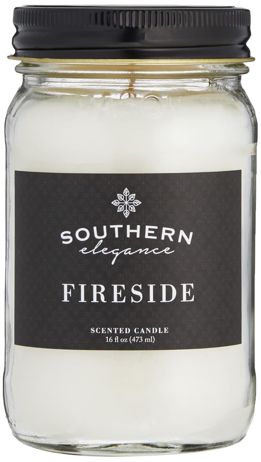 Southern Elegance | Fireside Scented Candle | 16 oz Mason Jar ...