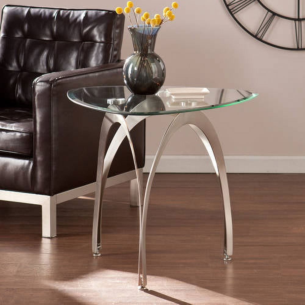 Southern Enterprises Arch Base End Table, Satin Nickel - Walmart.com