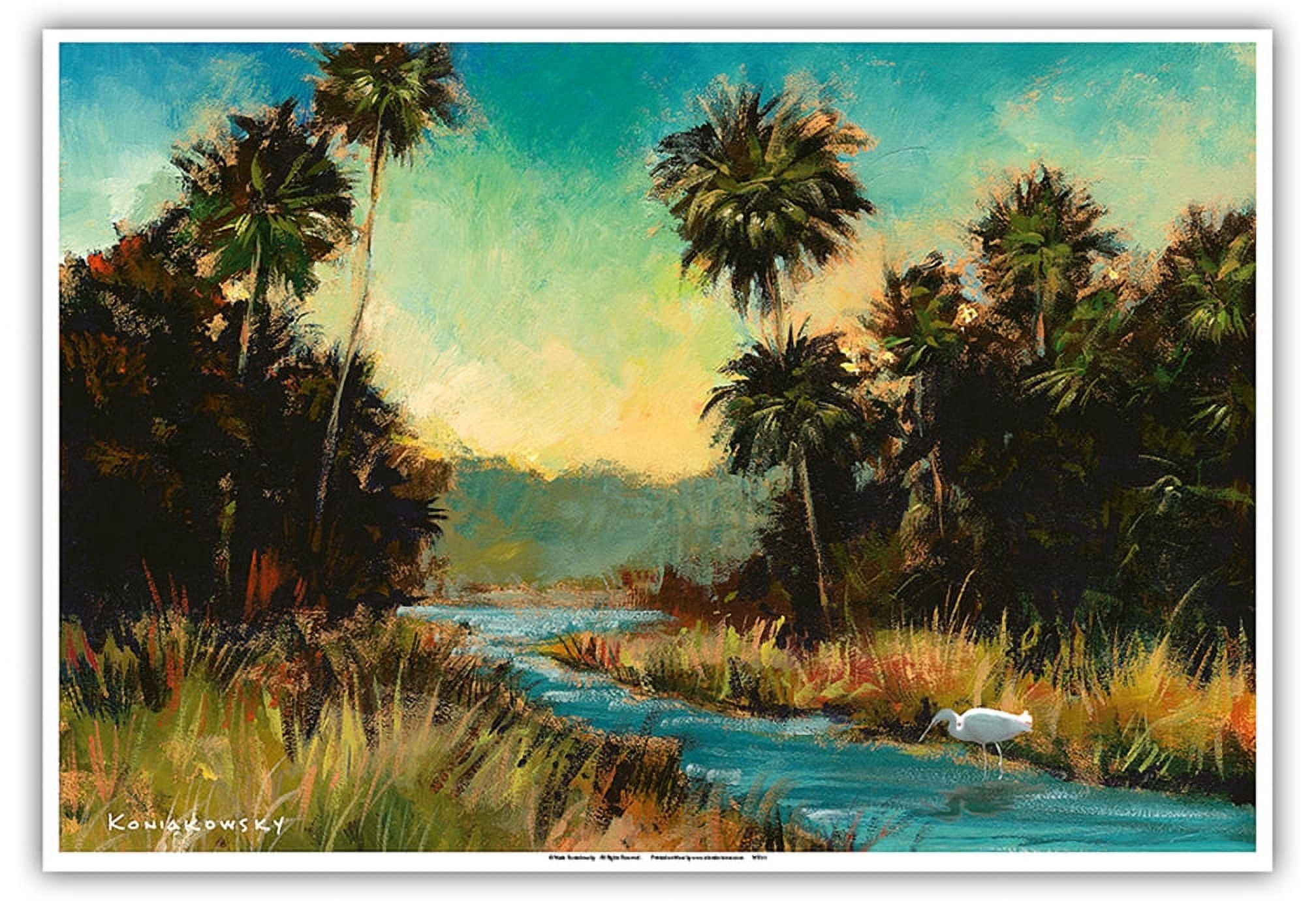 Southern Florida Everglades - From an Original Color Painting by Wade ...