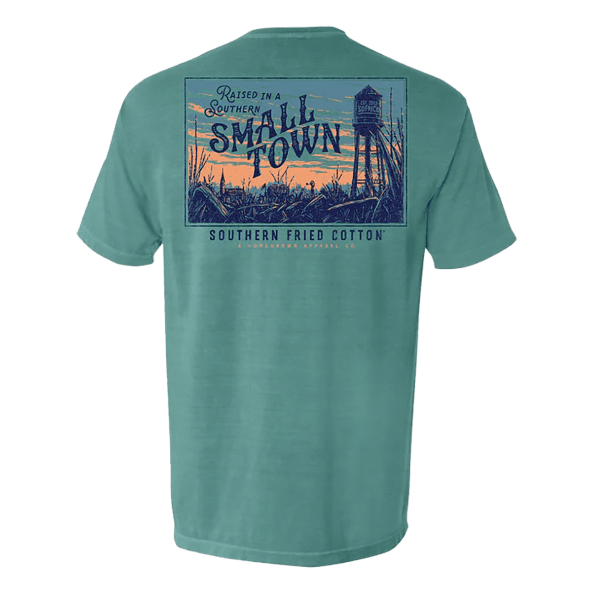 Southern Fried Cotton Raised In A Small Town Sunset Short Sleeve ...