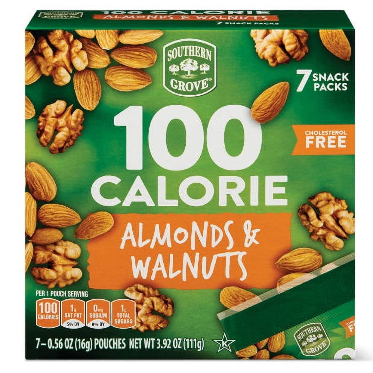 Southern Grove Almonds and Walnuts Snack Pack, 100 Calorie, Individual ...
