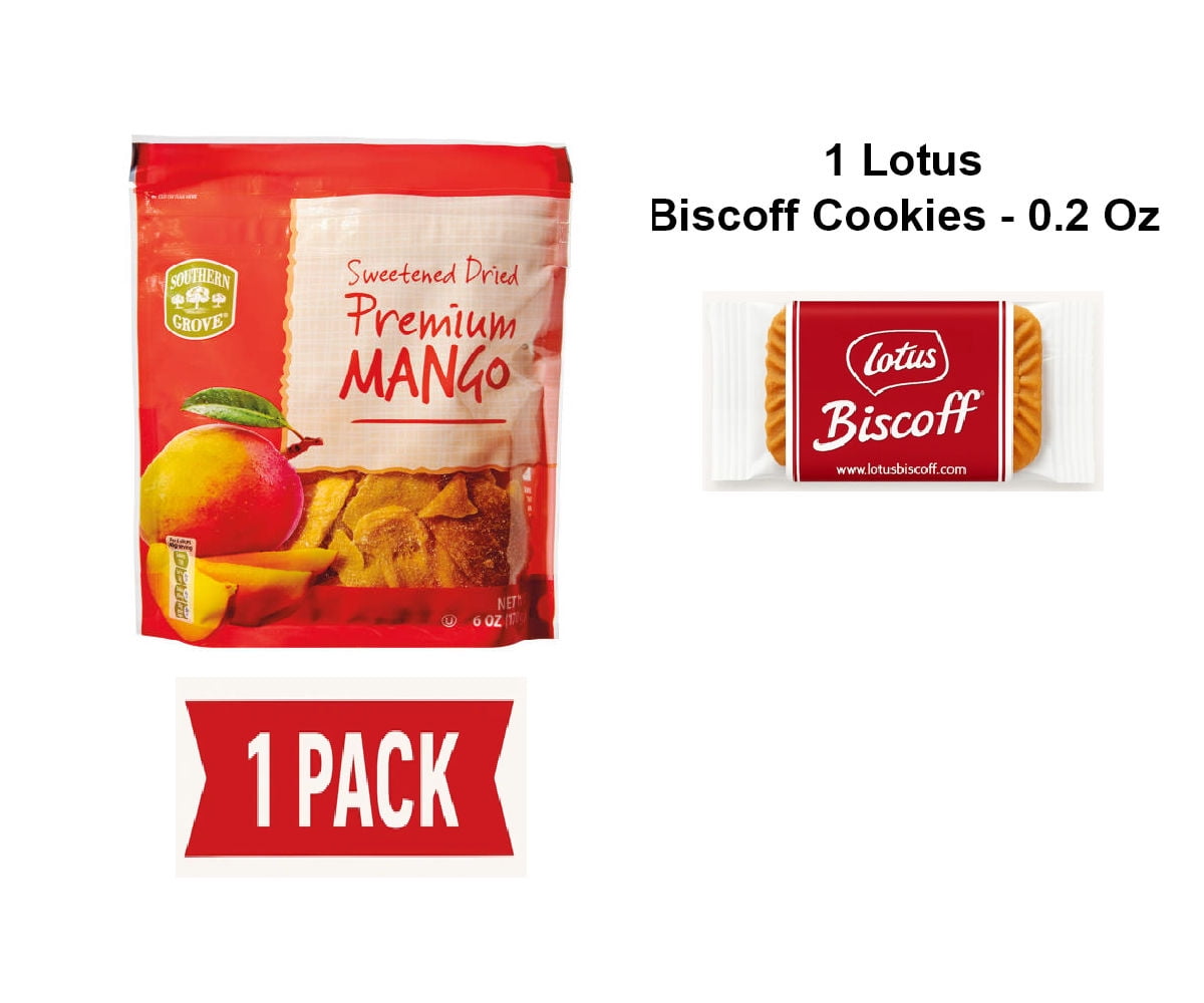 Southern Grove Dried Philippine Mango, 6 oz - Pack of 1 & Lotus Biscoff ...