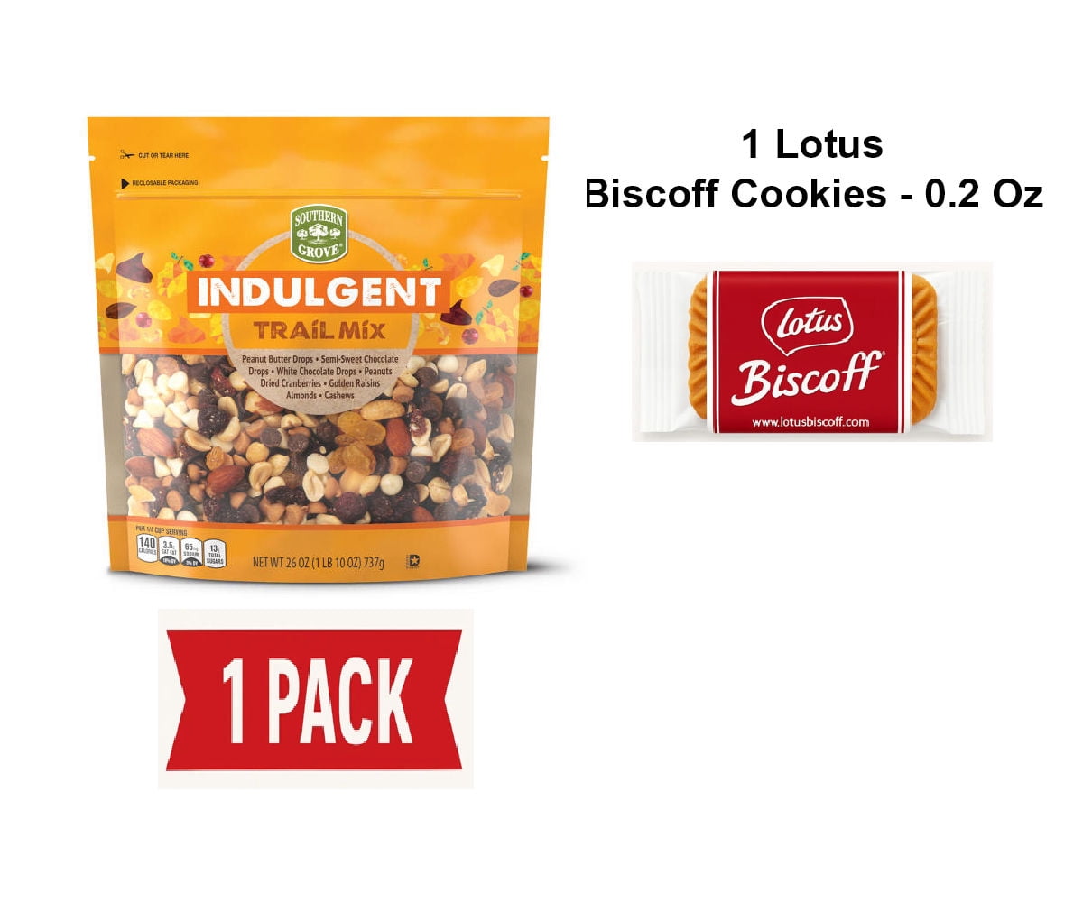 Southern Grove Indulgent Trail Mix, 26 oz - Pack of 1 & Lotus Biscoff ...