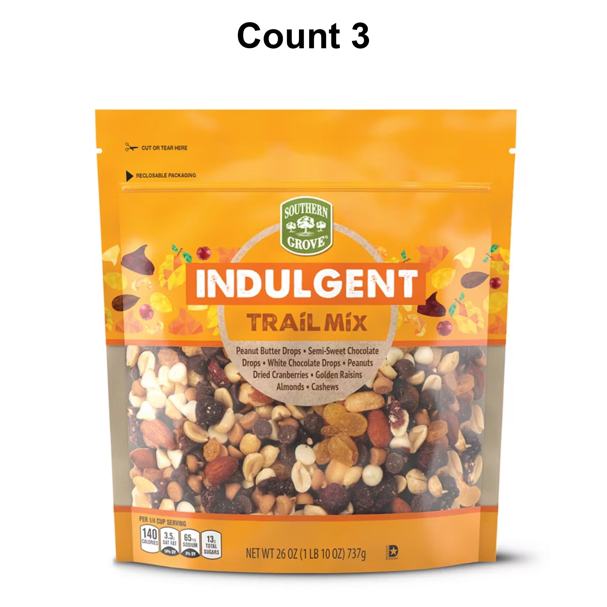 Southern Grove Indulgent Trail Mix 26 oz Sweet & Salty Snack with Nuts ...