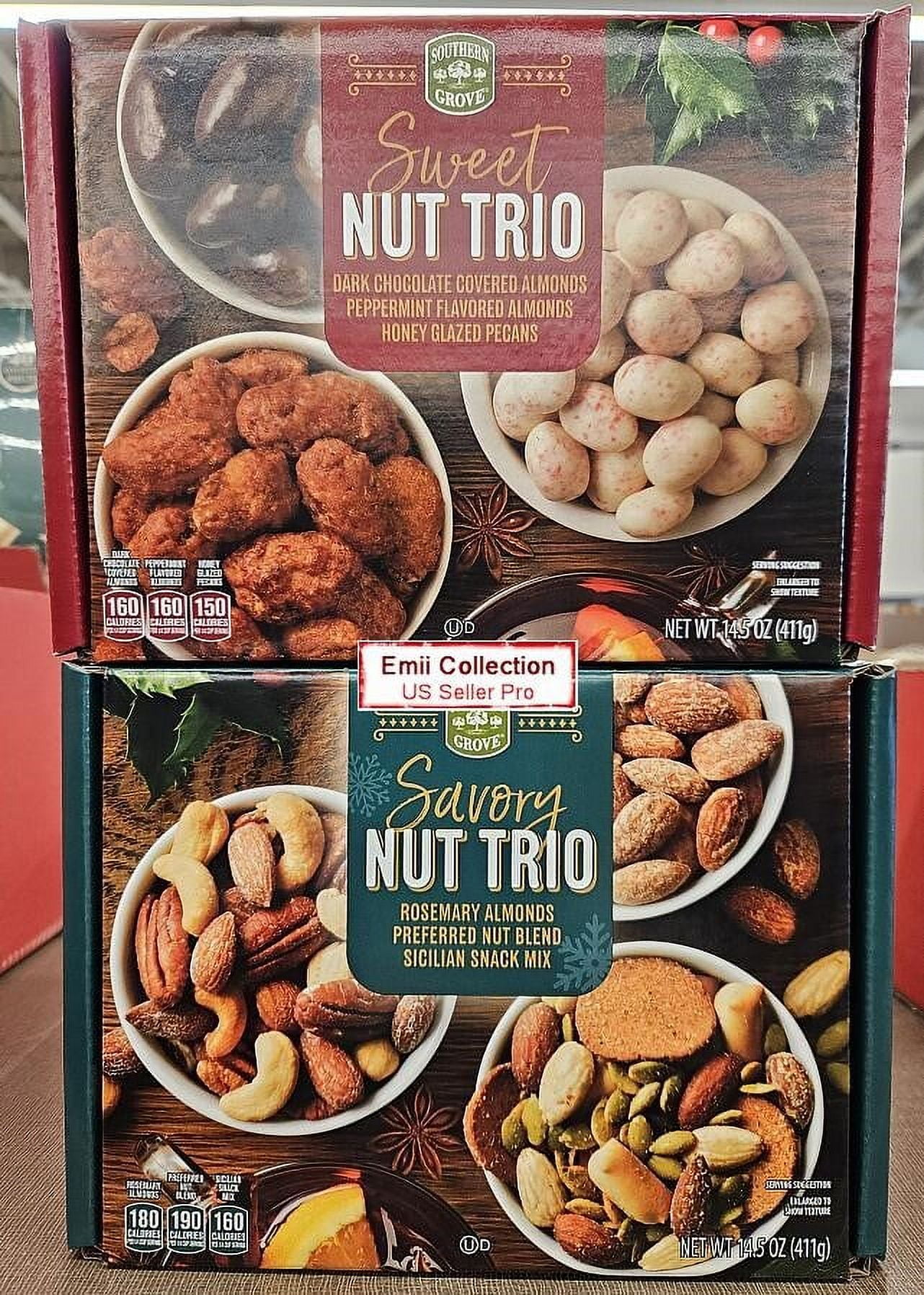 Southern Grove Sweet Nut Trio & Savory Nut Trio 14.5oz 411g (2 Boxes ...