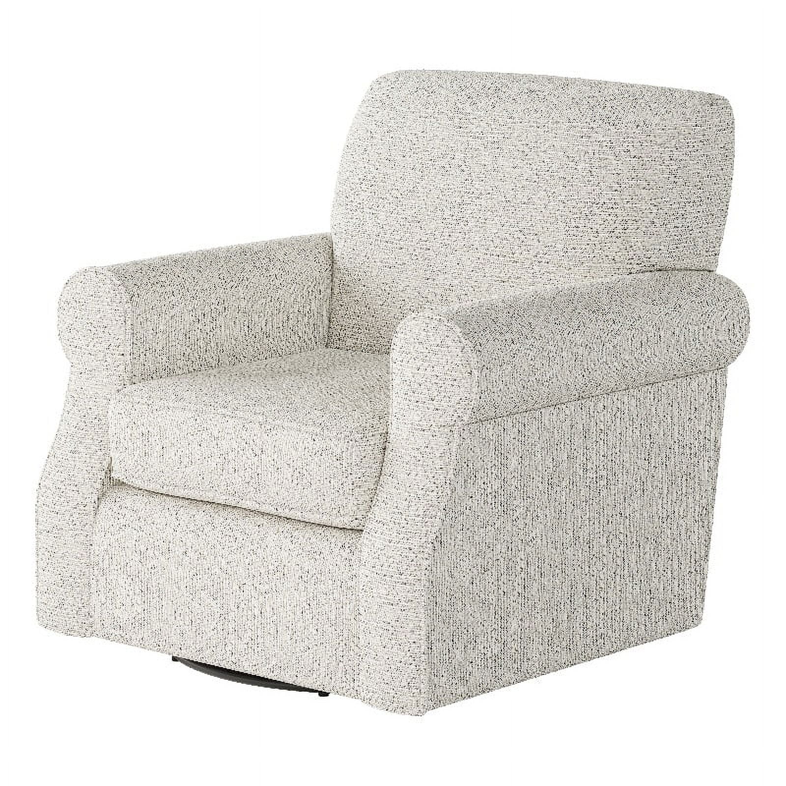 Southern Home Furnishings Chit Chat Domino Fabric Swivel Chair in White ...