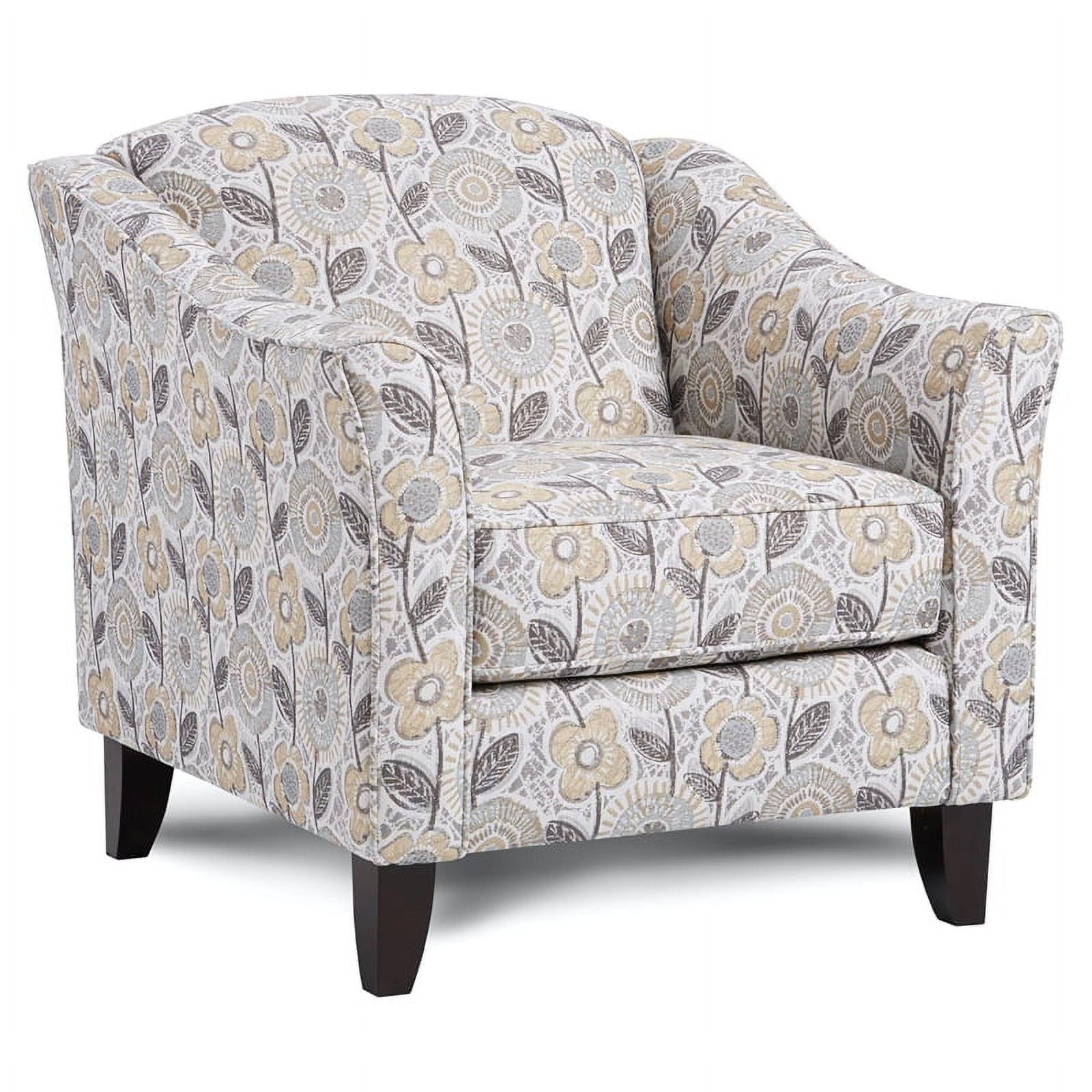 Southern Home Furnishings Dayflower Haze Polyester Accent Chair in ...