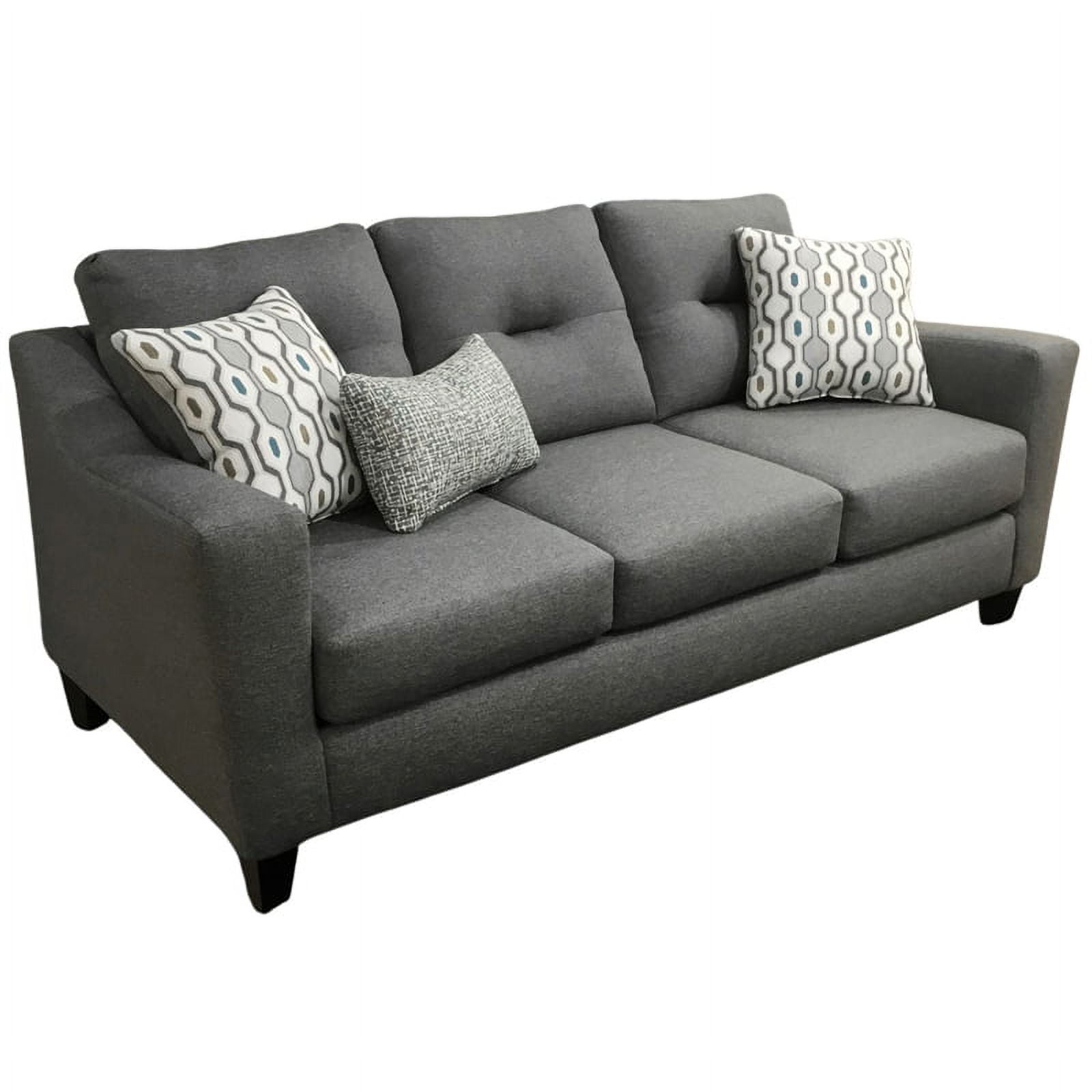 Southern Home Furnishings Max Pepper Polypropylene Sofa in Gray ...