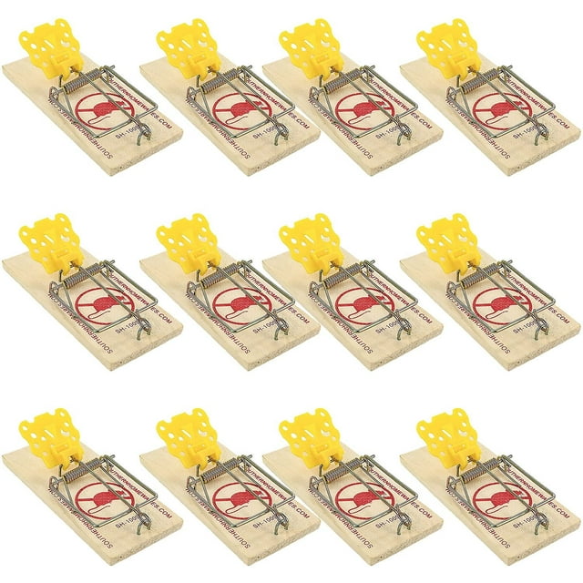 Southern Homewares Wooden Snap Mouse Trap, 12-Pack, Spring Action with ...