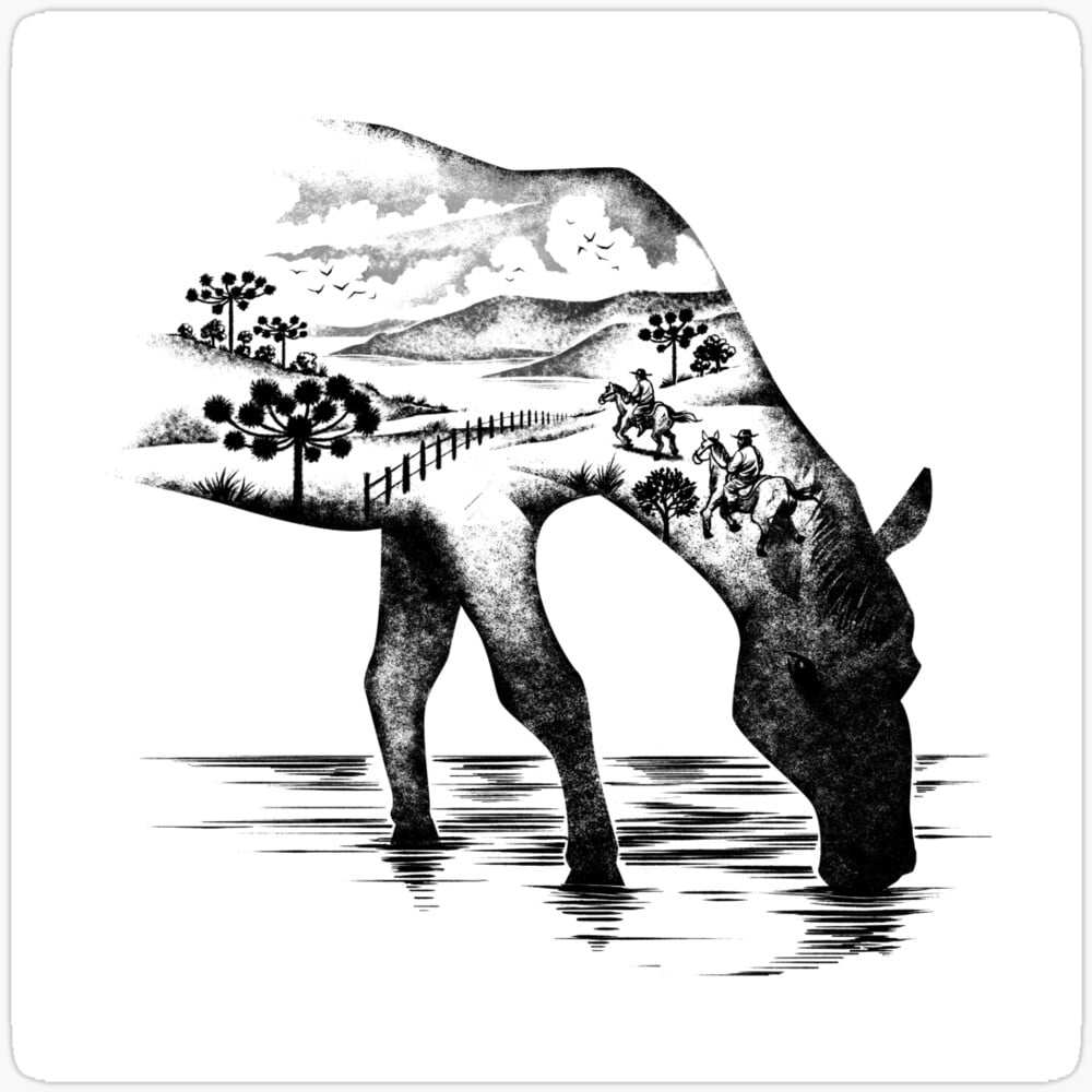 Southern Horse Wild Life Sticker Phone Decal Water Bottle Stickers Car ...