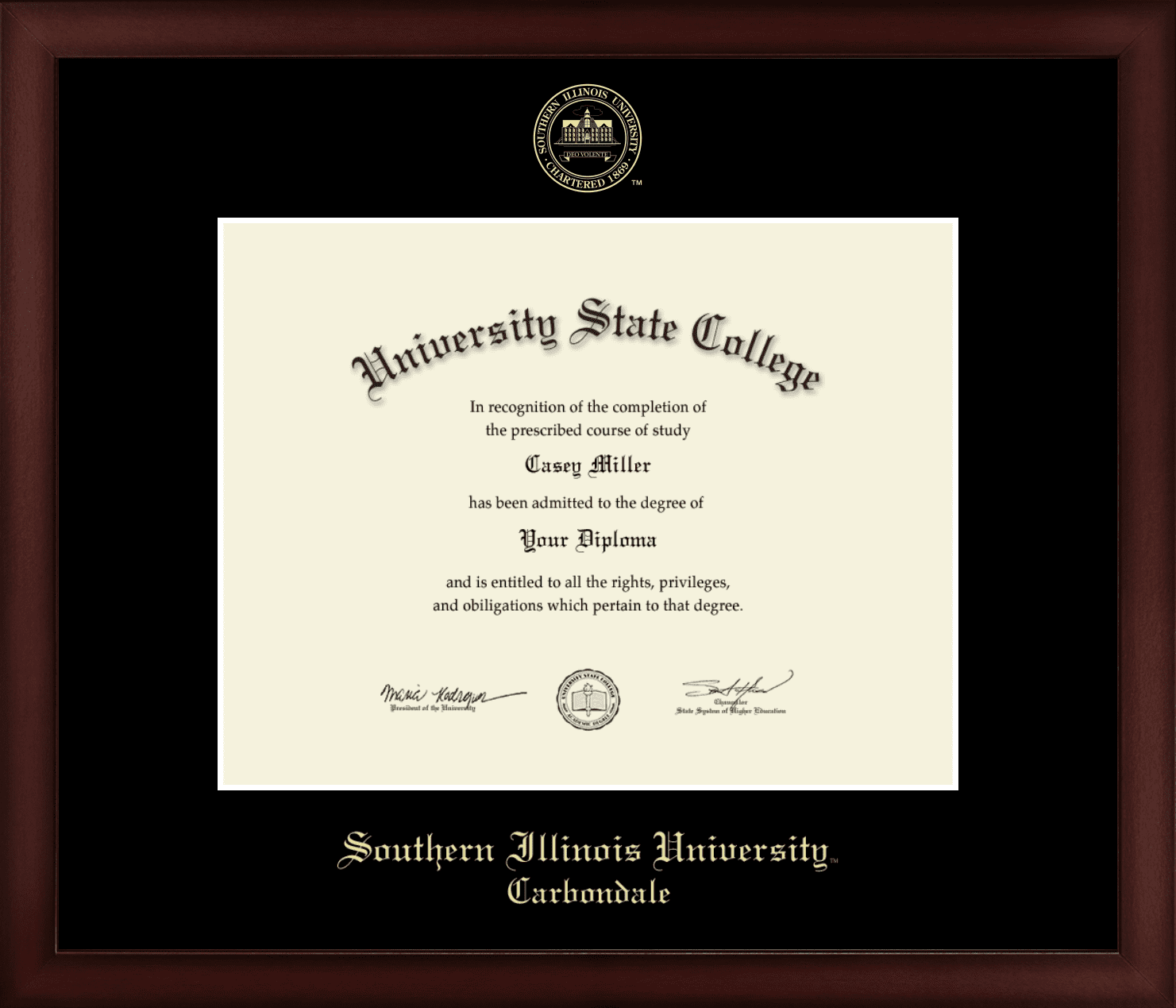 Southern Illinois University Carbondale Diploma Frame, Document Size 11 ...