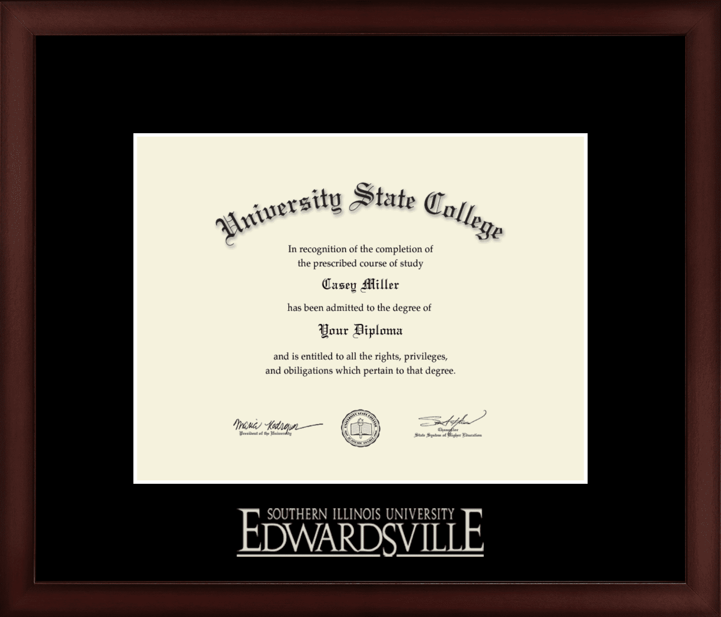 Southern Illinois University at Edwardsville Diploma Frame, Document ...
