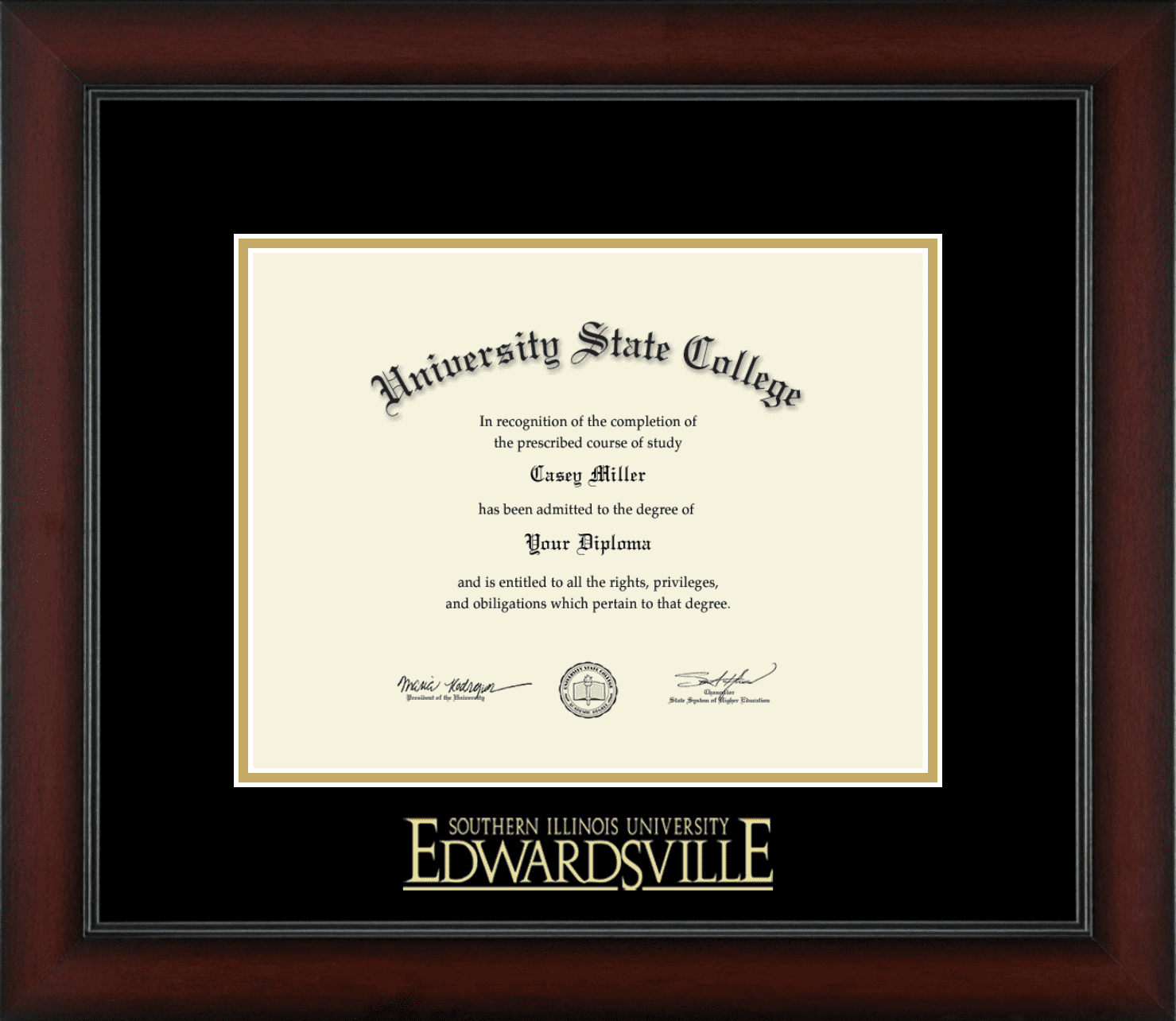 Southern Illinois University at Edwardsville Diploma Frame, Document ...