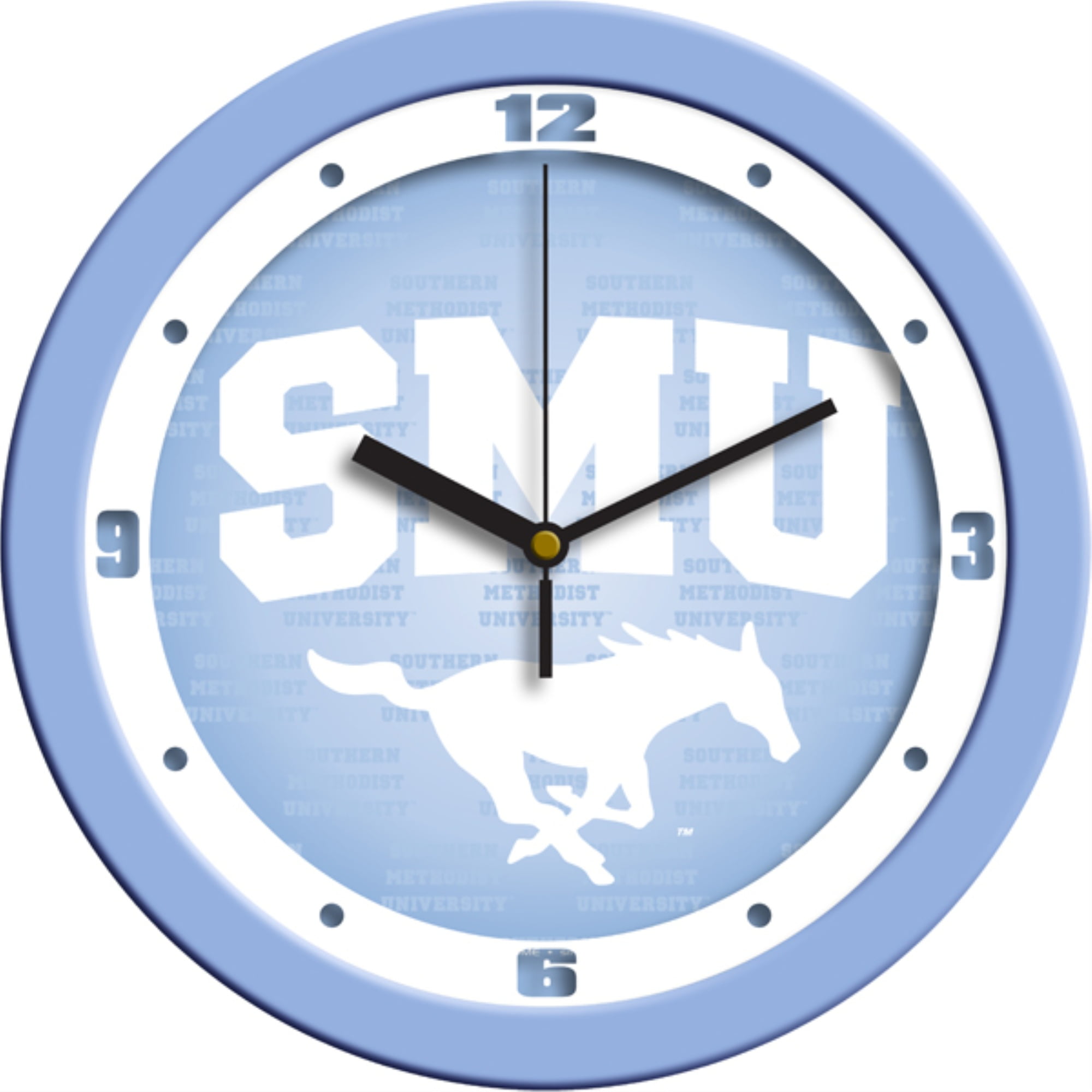 Southern Methodist University Mustangs - Baby Blue Team Wall Clock ...