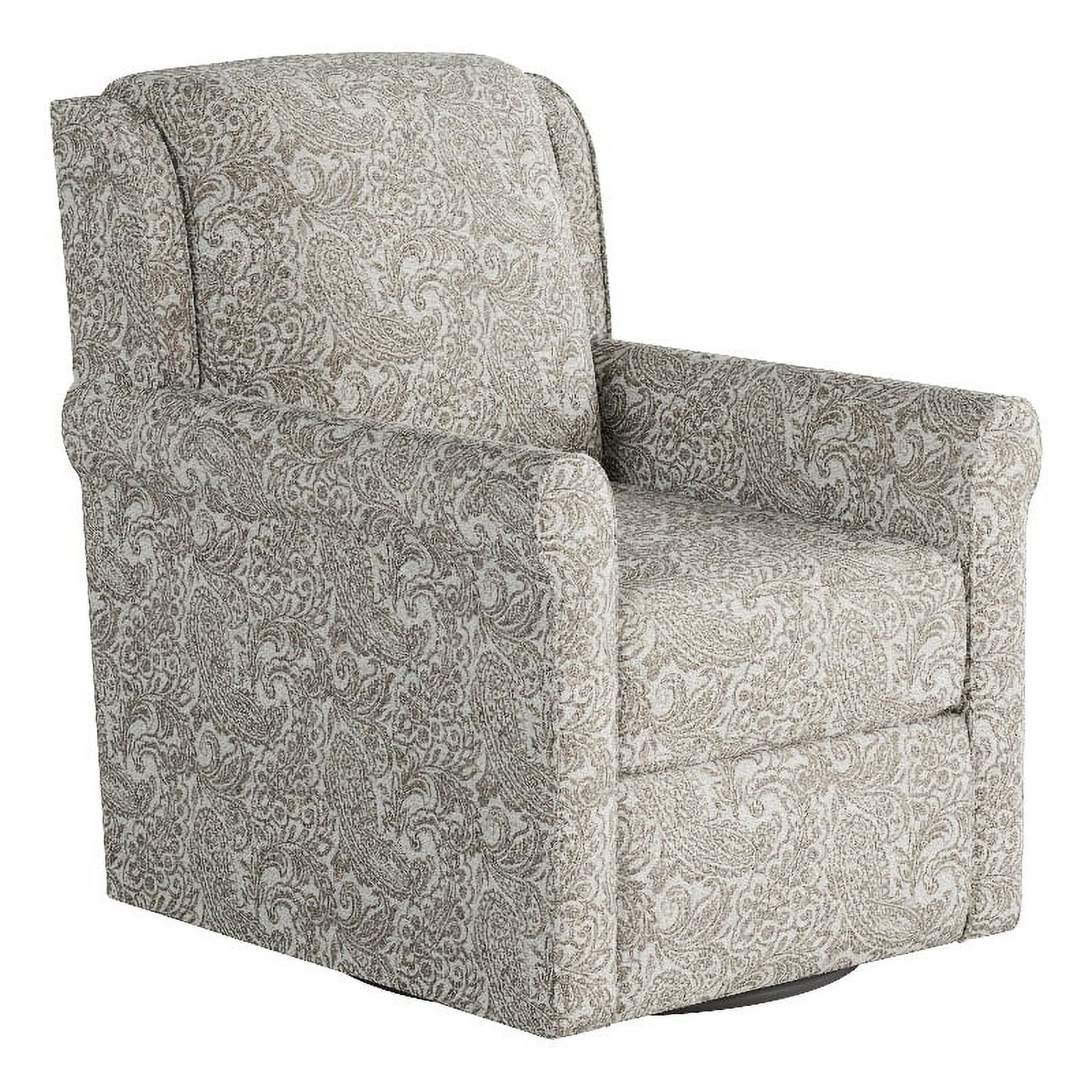 Southern Motion 30" Sophie Fabric and Wood Swivel Glider in Platinum ...