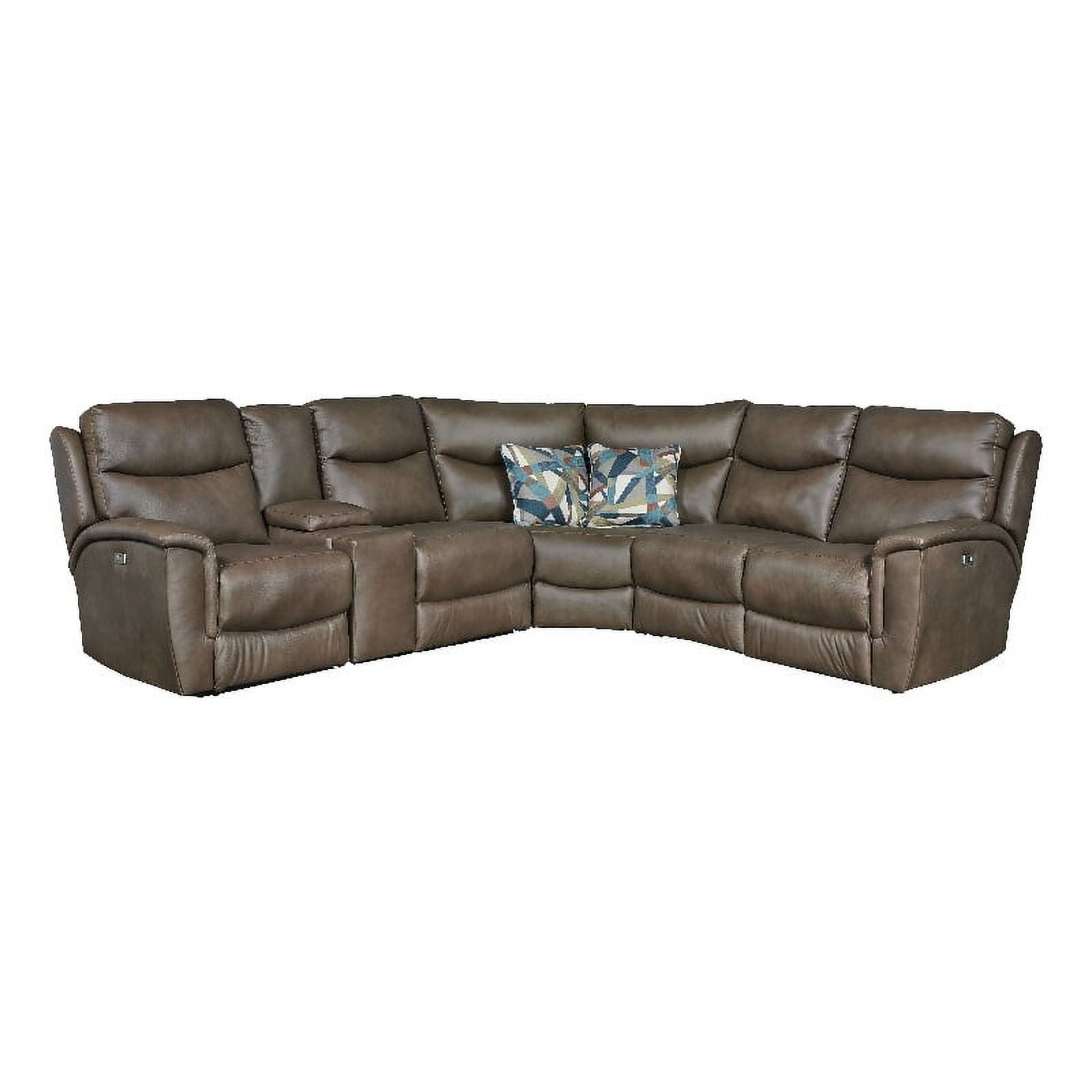 Southern Motion Ovation Leather Power Headrest Reclining Sectional in ...