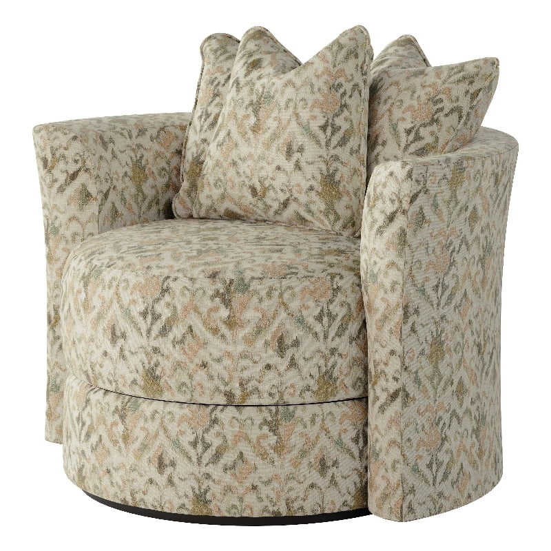 Southern Motion Wild Child Pillow Back Swivel Fabric Chair in Green ...