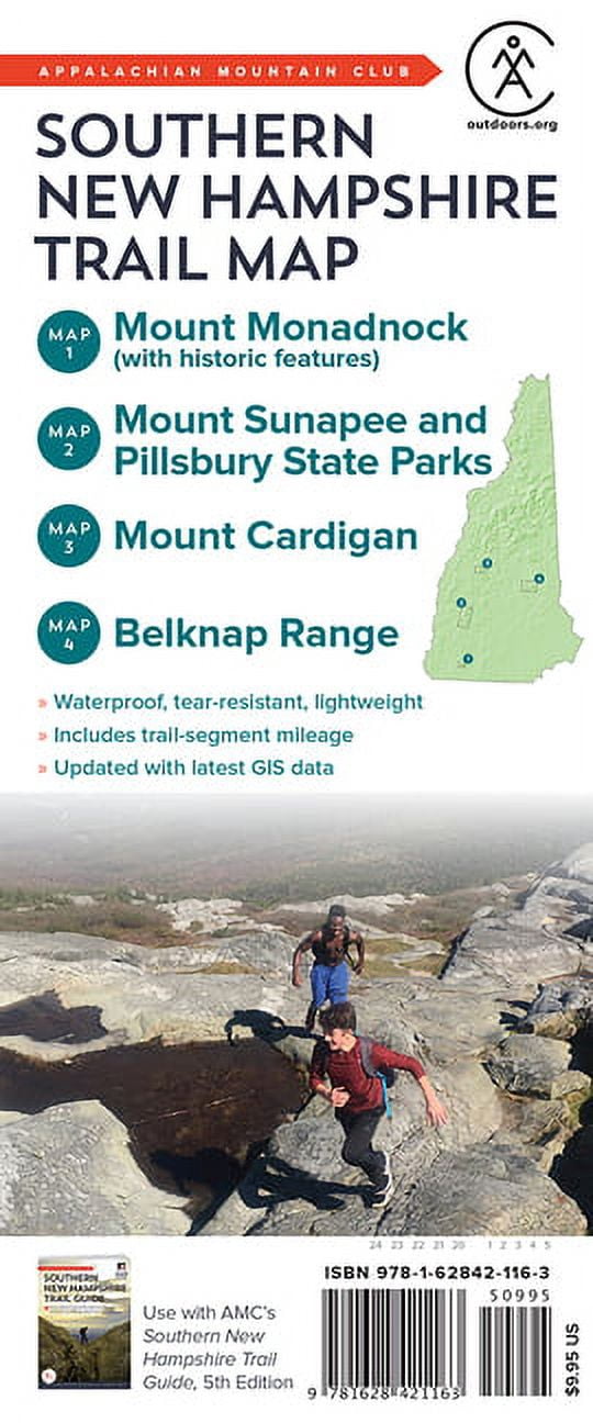Southern New Hampshire Trail Map : Mount Monadnock, Mount Sunapee and ...