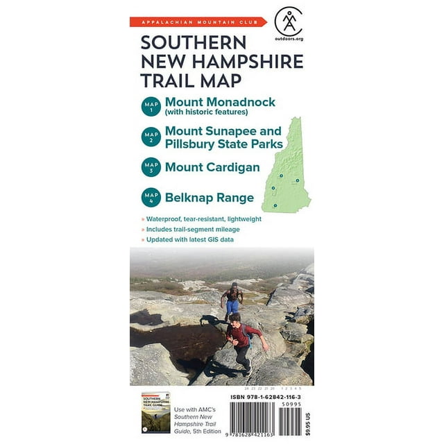 Southern New Hampshire Trail Map : Mount Monadnock, Mount Sunapee and ...