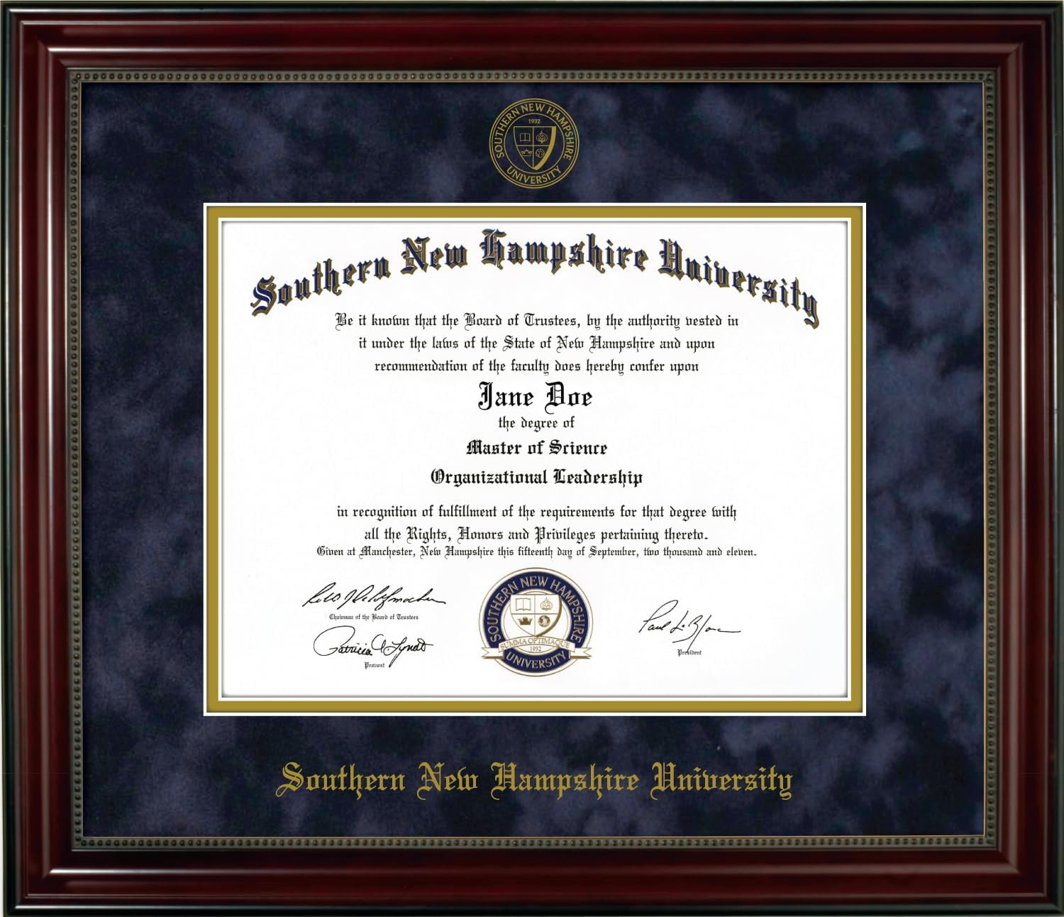 Southern New Hampshire University SNHU Diploma Frame – Officially ...