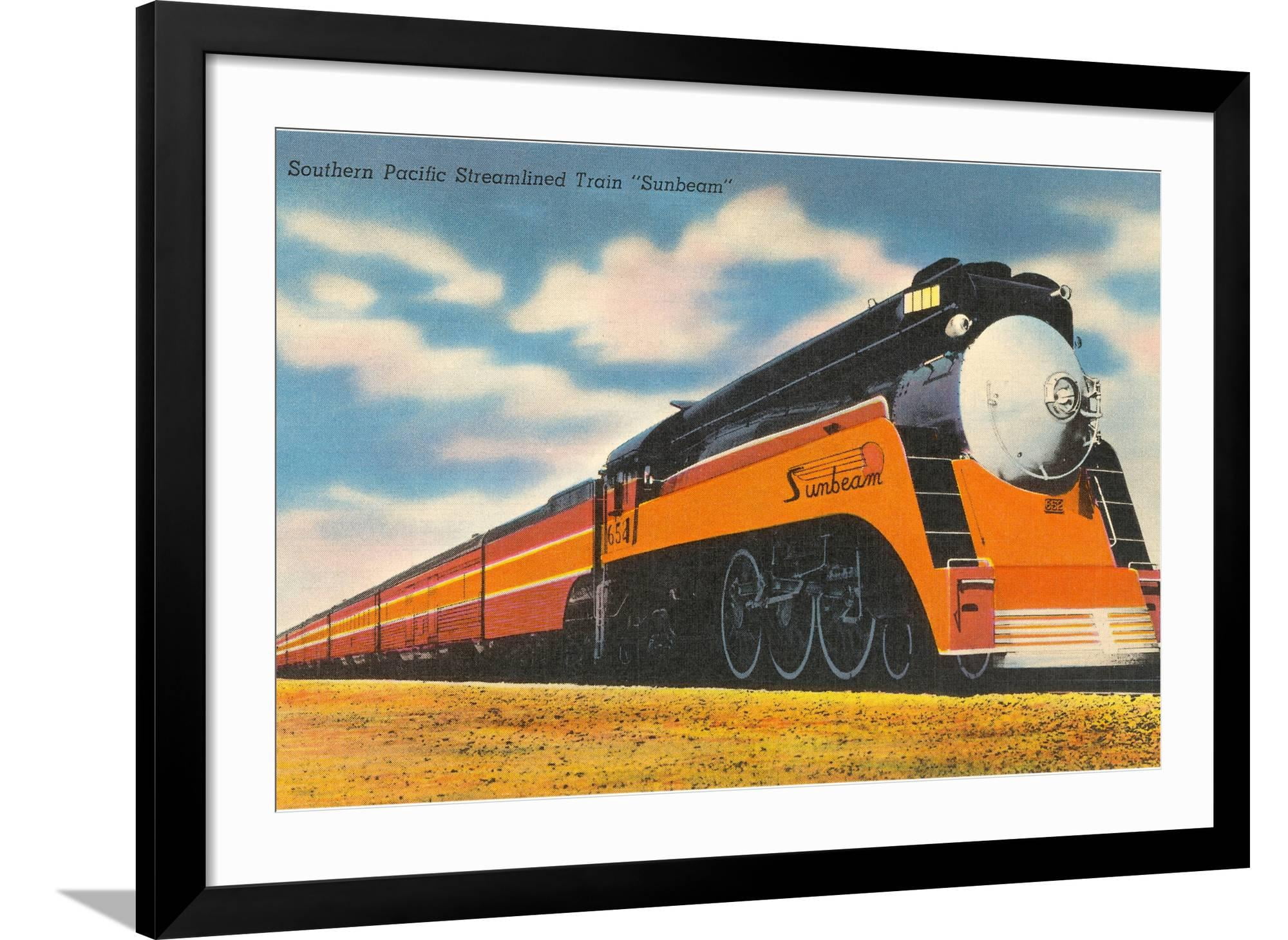Art.com Southern Pacific Streamlined Train, Sunbeam Art Print, Black ...
