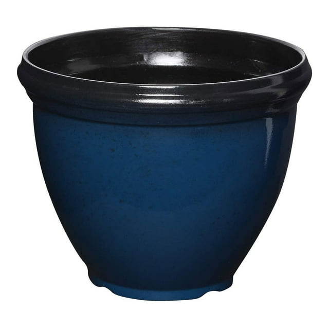 Southern Patio 12" Heritage Glossy Resin Flower Garden Planter Pot ...