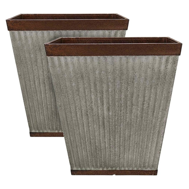 Large Southern Patio 16 Inch Square Rustic Resin Outdoor Flower Planter ...