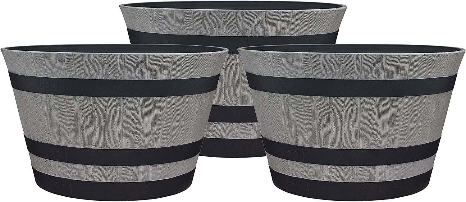 Southern Patio HDR-055457 Resin Whiskey Barrel Garden Planter Pot (3 ...