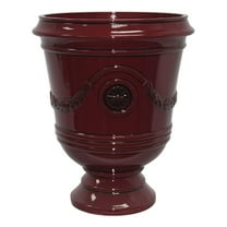 "Southern Patio Wisteria 8"" Red Glazed Ceramic Planter Pot for Indoor ...