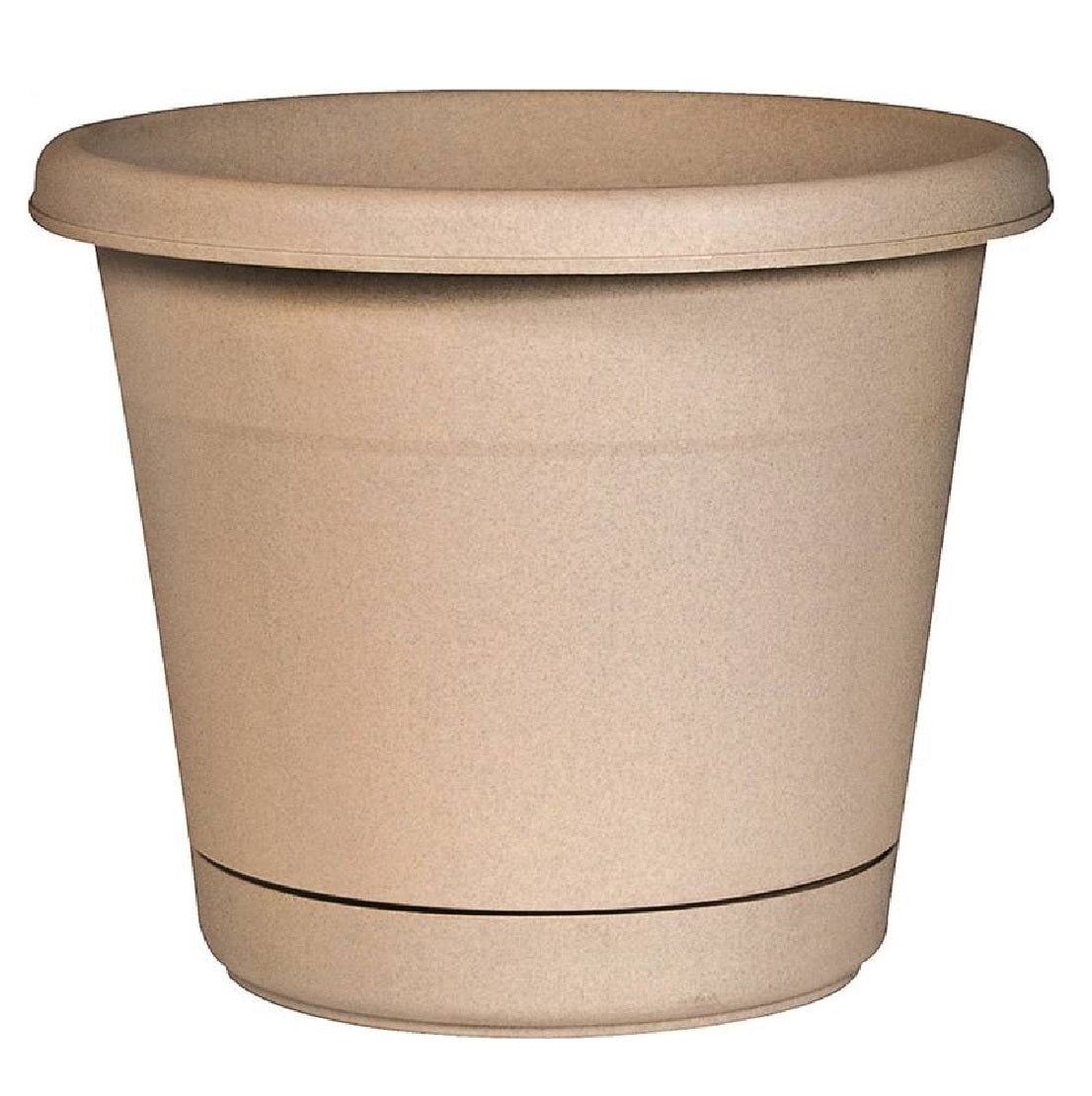 Southern Patio RN1207TA Rolled Rim Planter w/ Attached Saucer, 12 Inch ...