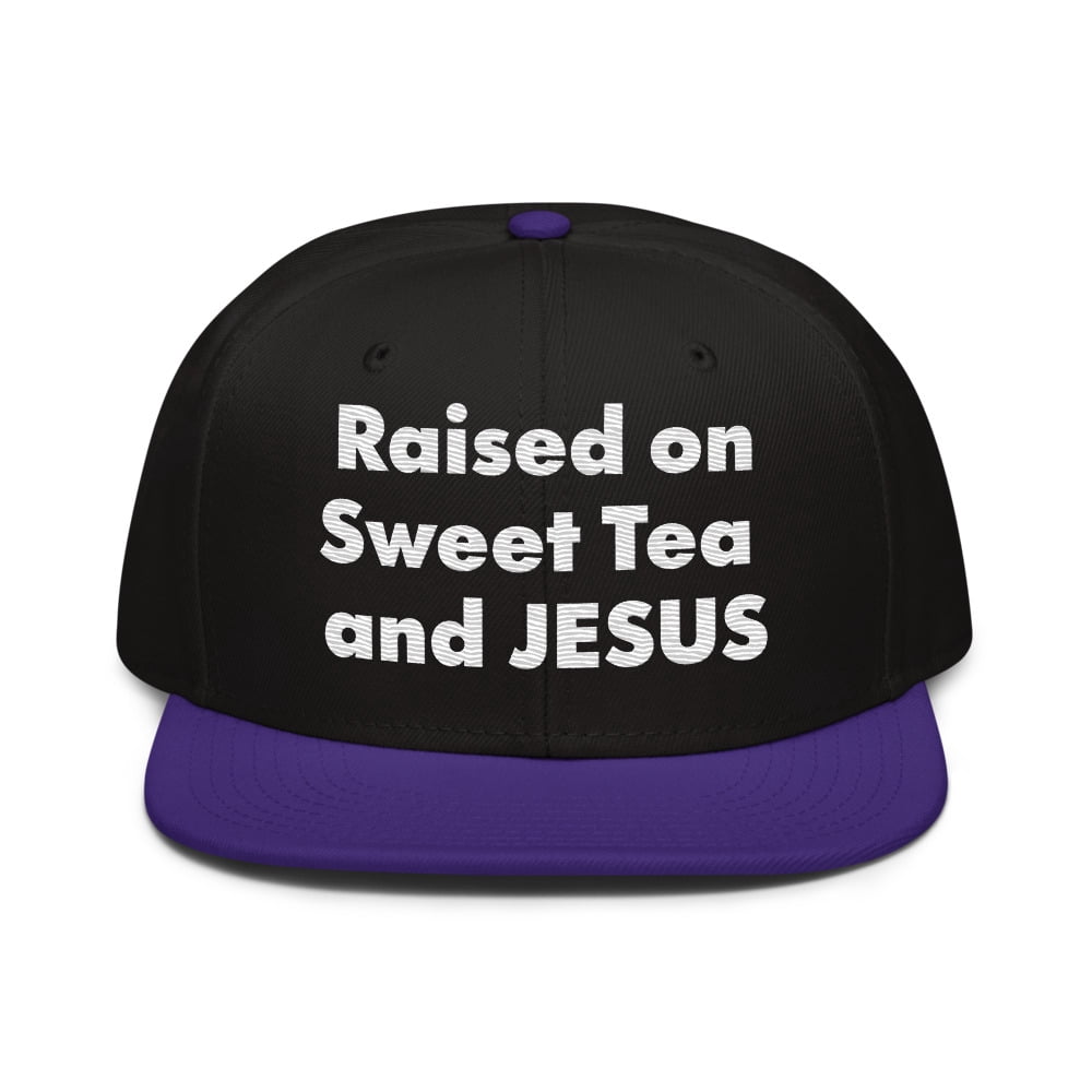 Southern Pride Iced Tea Snapback Hat, Raised On Sweet Tea And Jesus ...