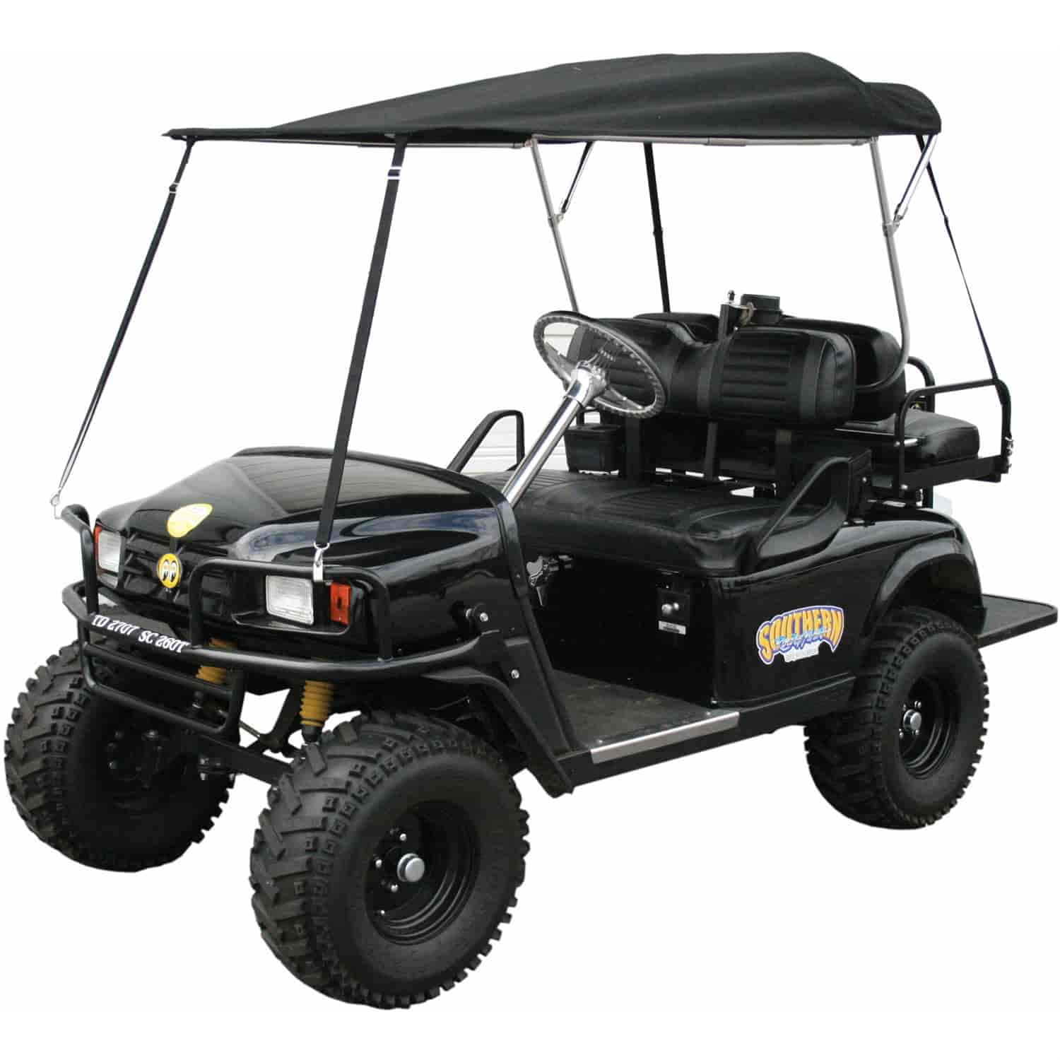 Southern Rods & Parts JST100BLK Folding Golf Cart Top Black Stay Fast ...