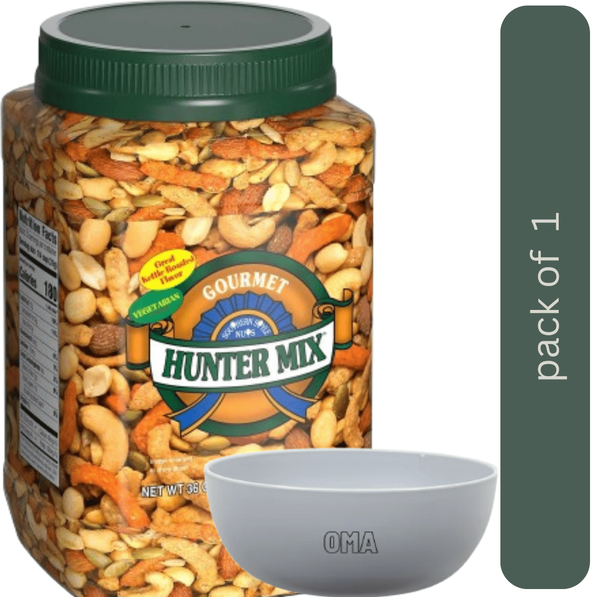 Southern Style Nuts Gourmet Deluxe Hunter Mix, 36 oz with bowl by OMA ...