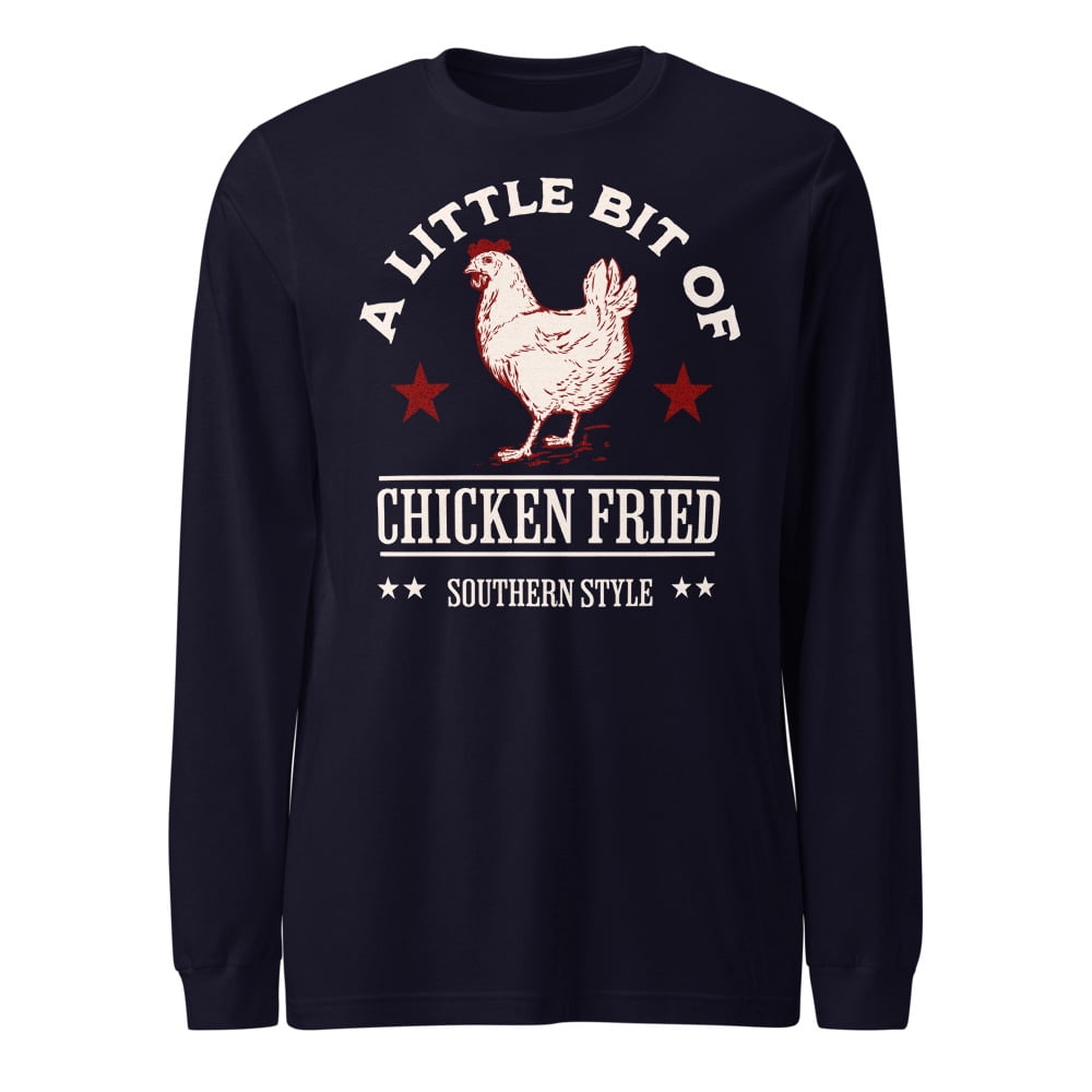 Southern Style Vintage Unisex Long Sleeve Tee, A Little Bit of Chicken ...